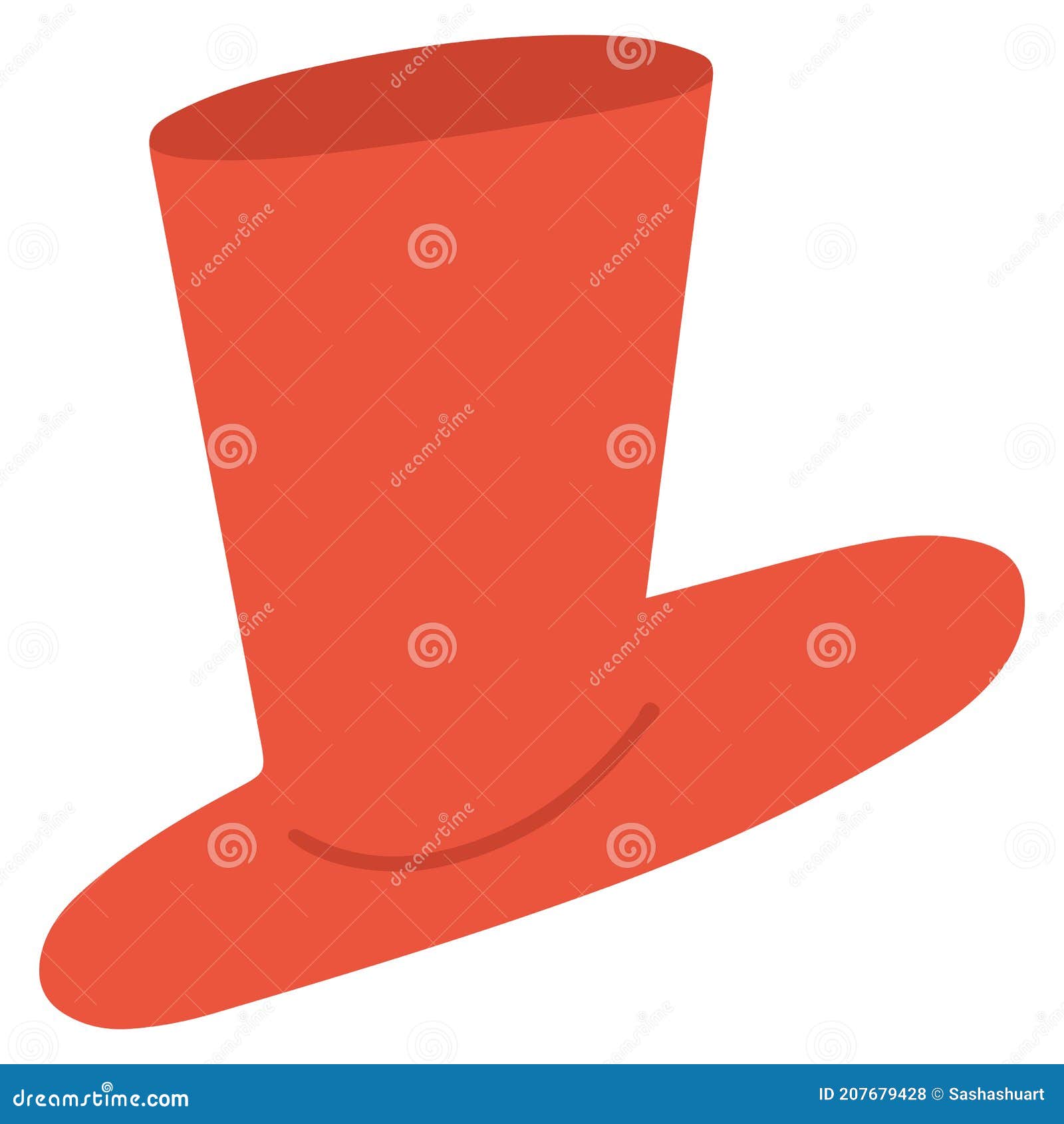 Red Top Hat. Hand Drawn Illustration Stock Illustration - Illustration ...