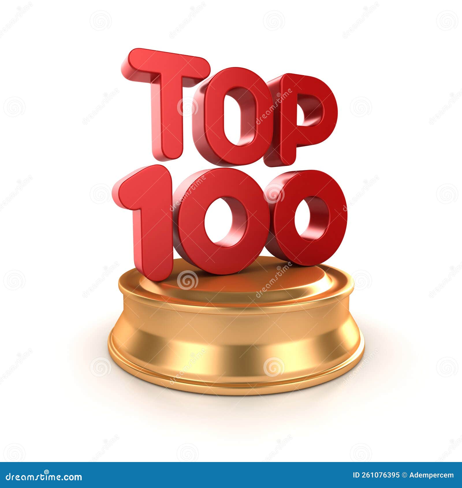 Red Top 100 List stock illustration. Illustration of gold - 261076395