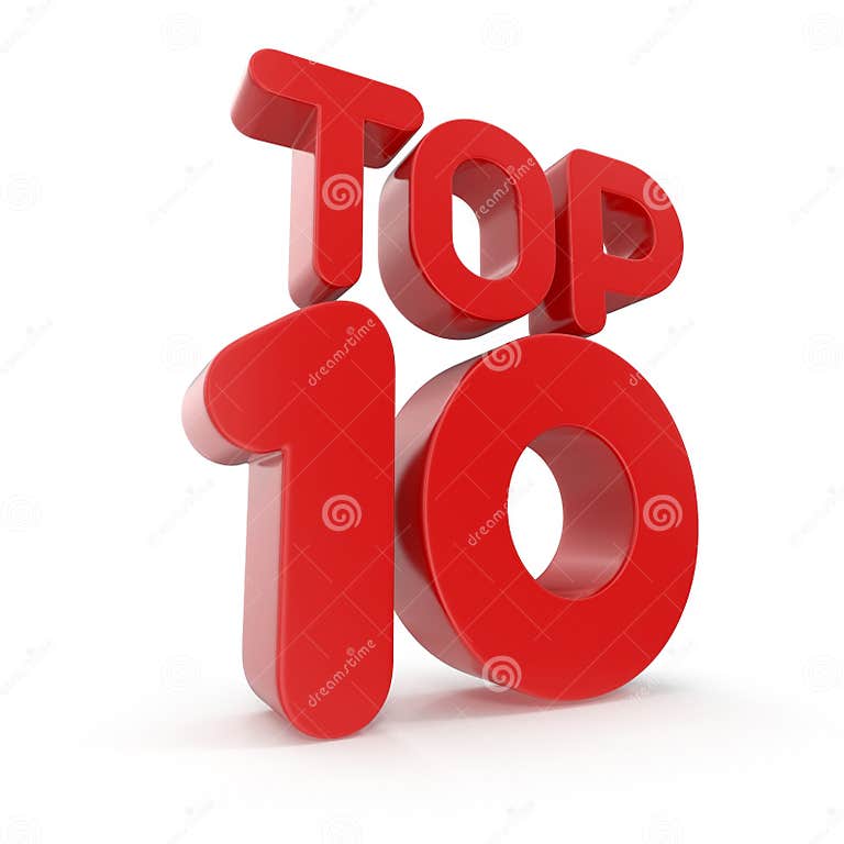 Red Top Ten stock illustration. Illustration of winner - 261076433