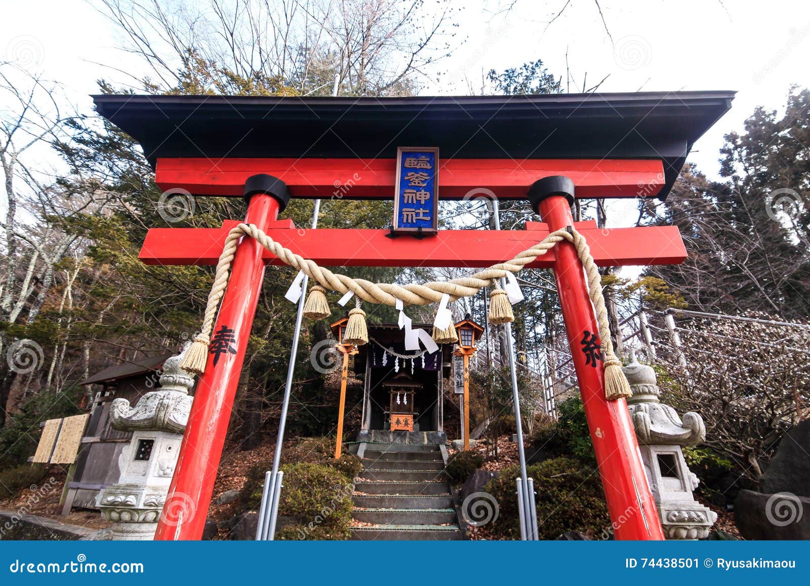 Red torii in shrine stock image. Image of ancient, symbol - 74438501