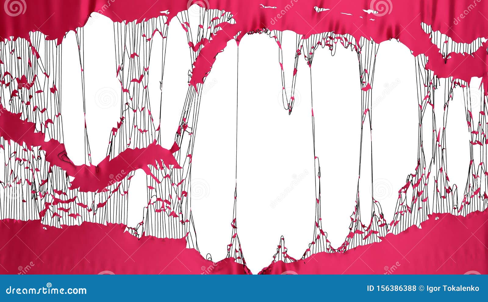 Red Torn Fabric 3d Render Image Stock Illustration - Illustration of ...