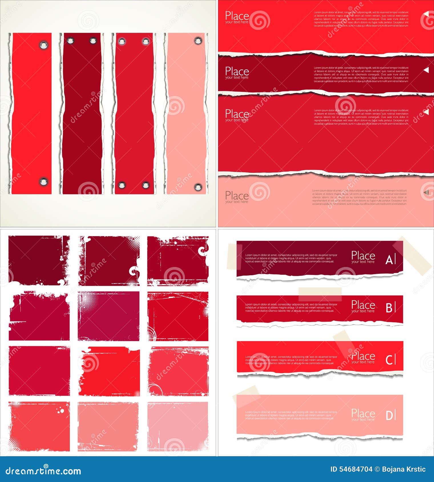 Red torn paper, collection stock illustration. Illustration of ...