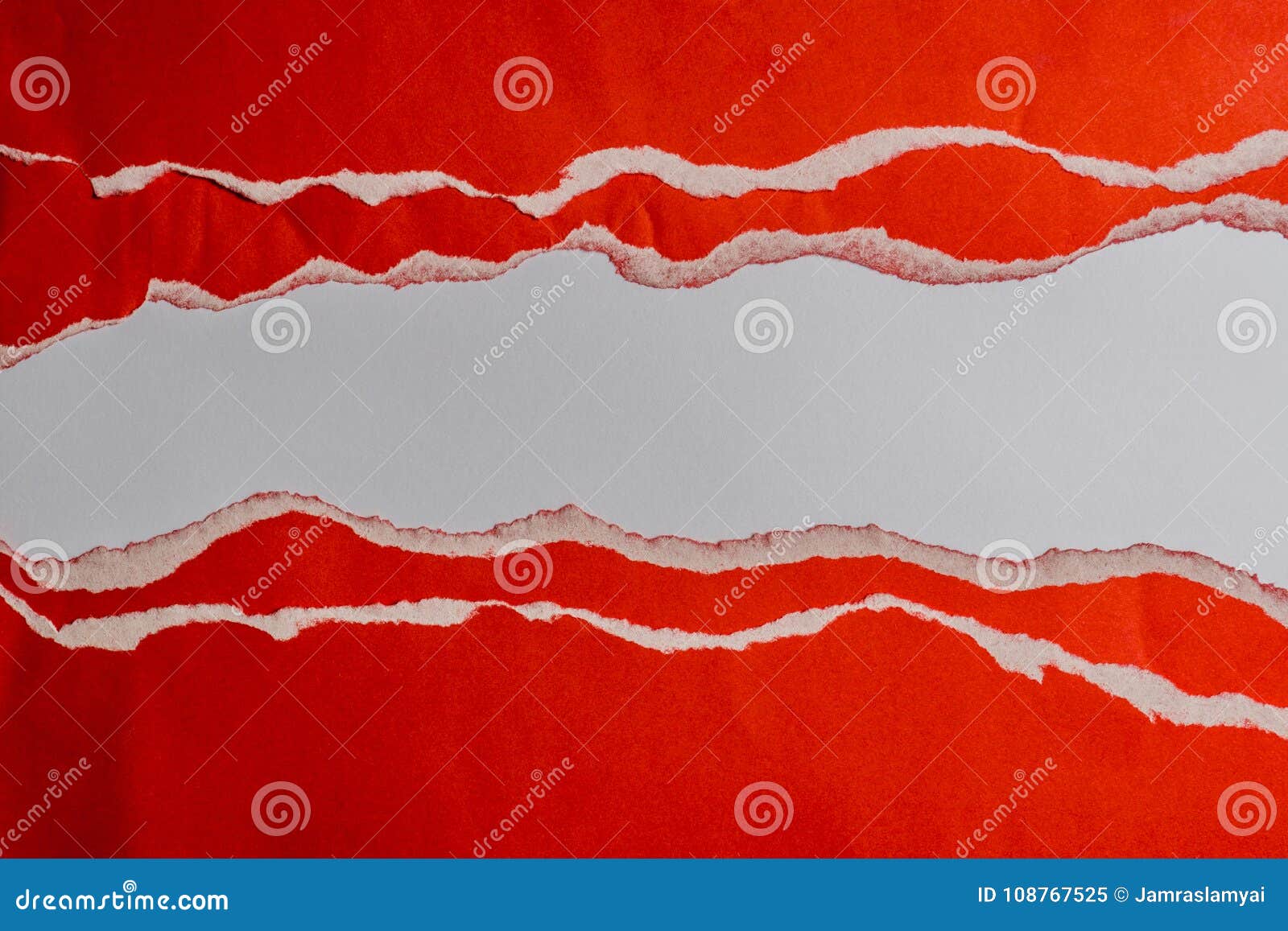 Red Torn Paper with Edges on White Paper and Text Copy Space. Using ...