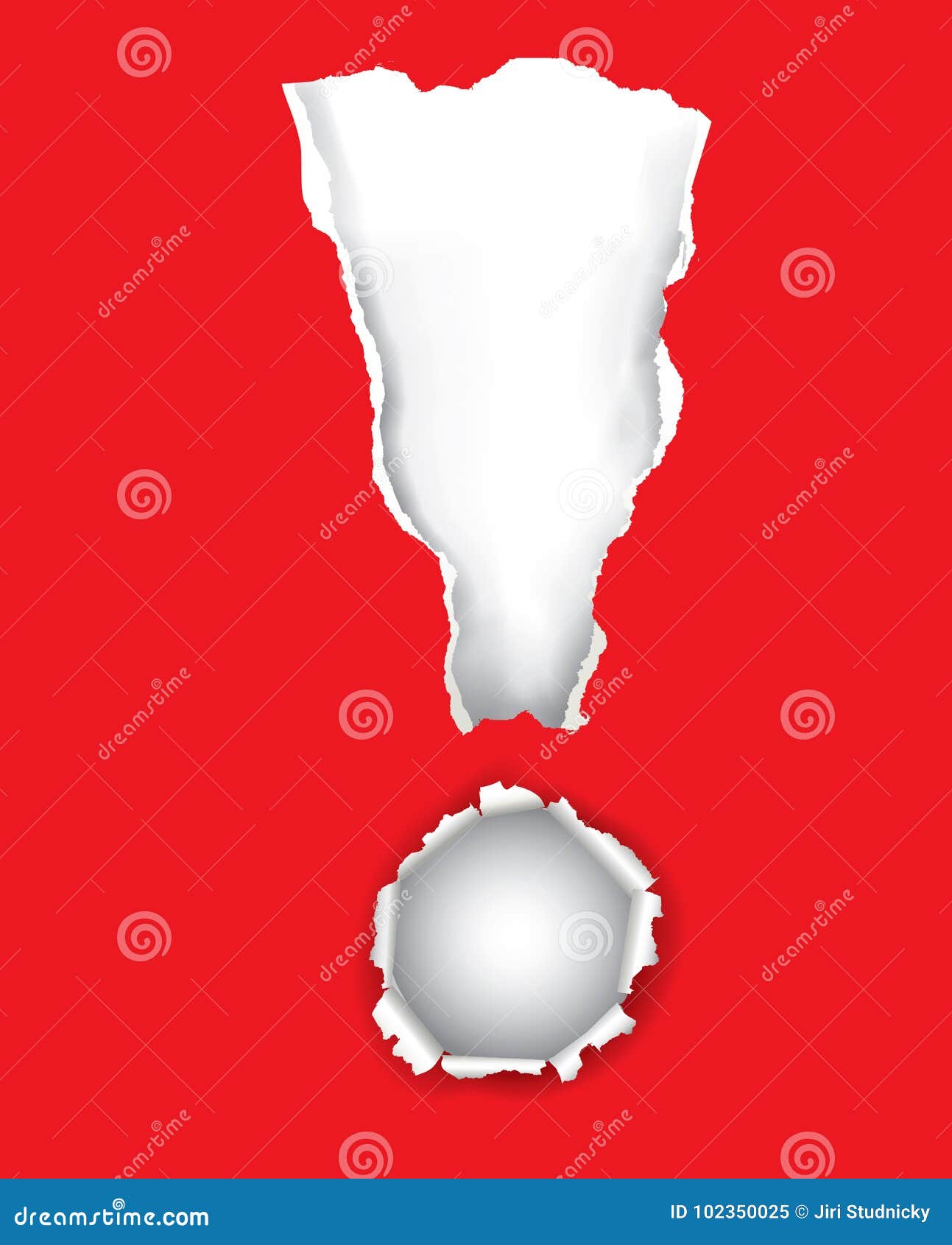 Red Torn Paper Exclamation Mark. Stock Vector - Illustration of paper ...