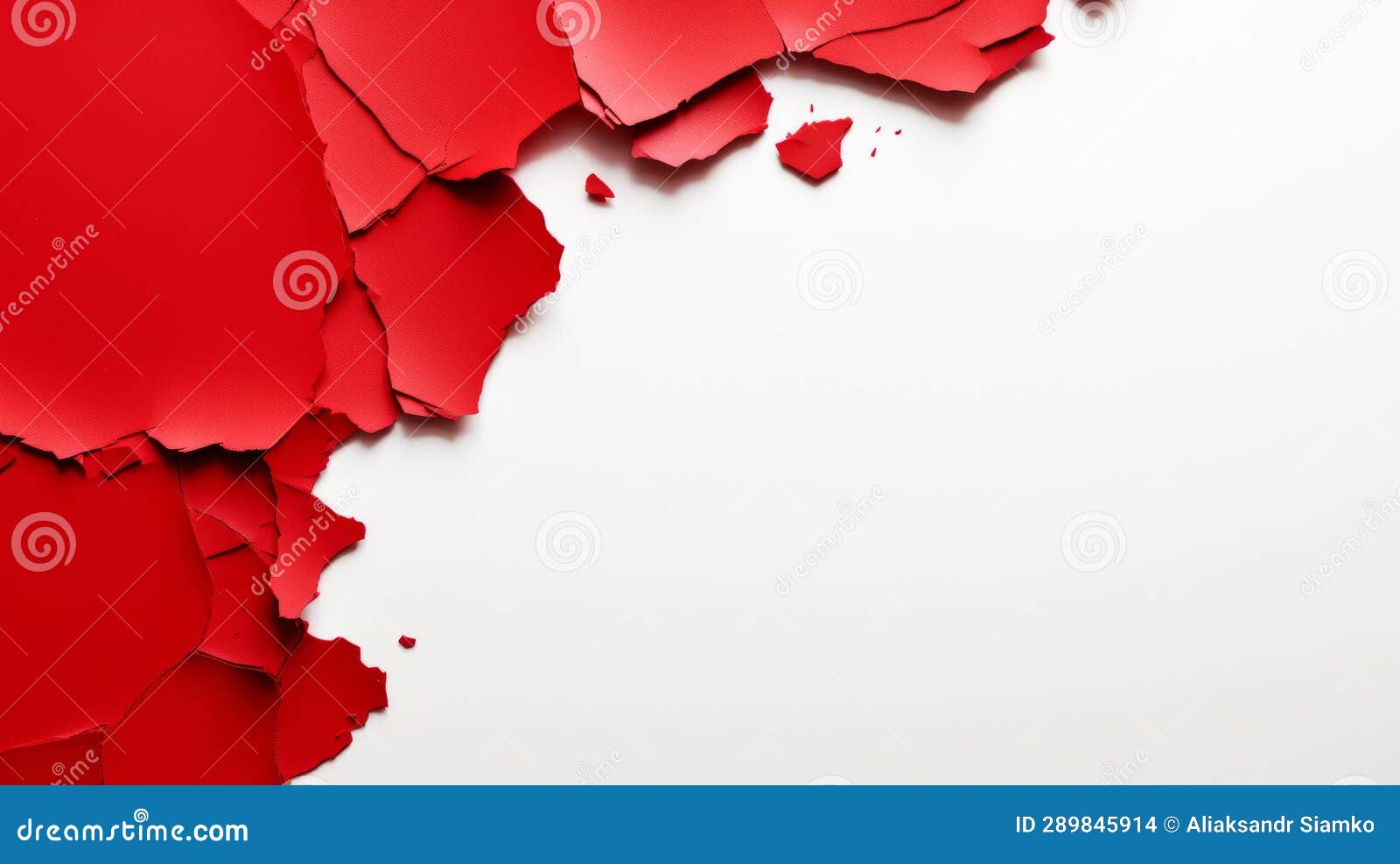 Red Torn Paper Over White Background. Copy Space Stock Photo - Image of ...