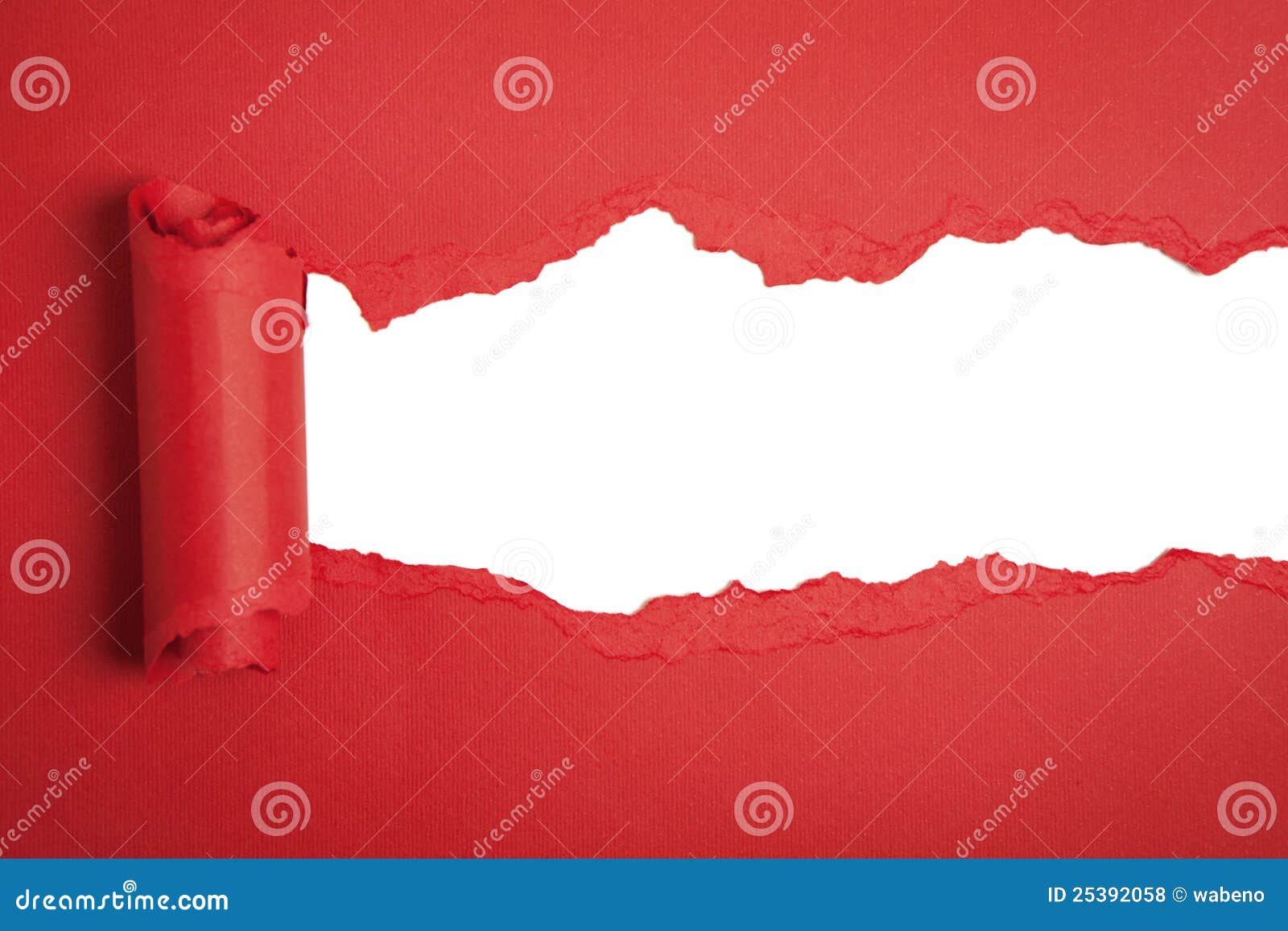 Red Torn Paper Revealing a White Background Stock Photo - Image of ...