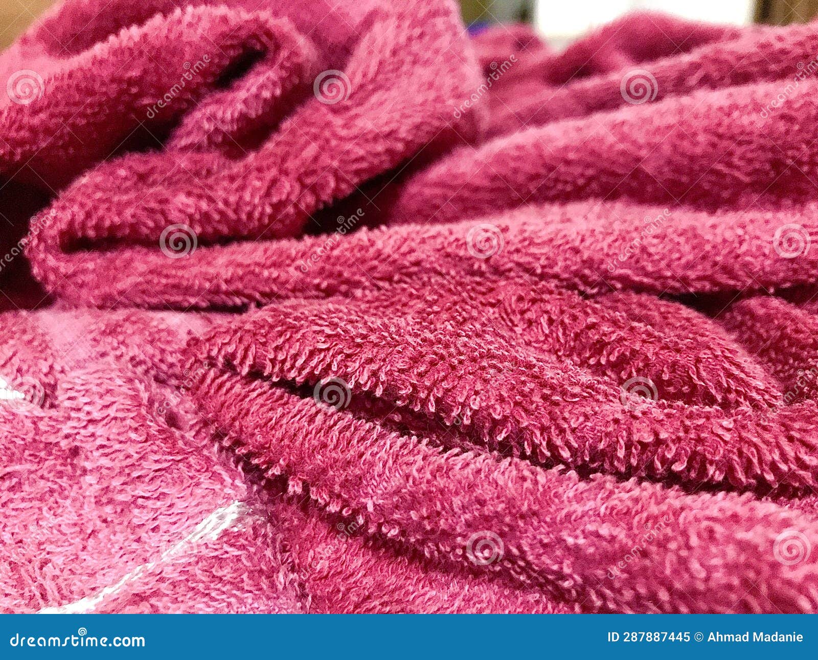 Red Towel Fold Beautiful . Fabric Soft Red Color . Texture Towel Red ...