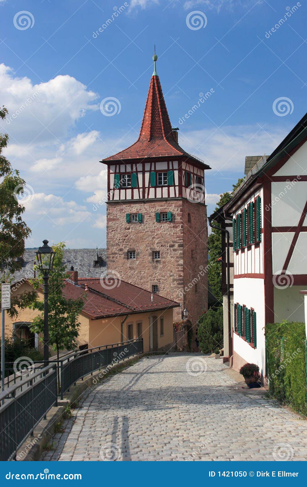 The Red Tower stock photo. Image of work, steeple, bavaria - 1421050