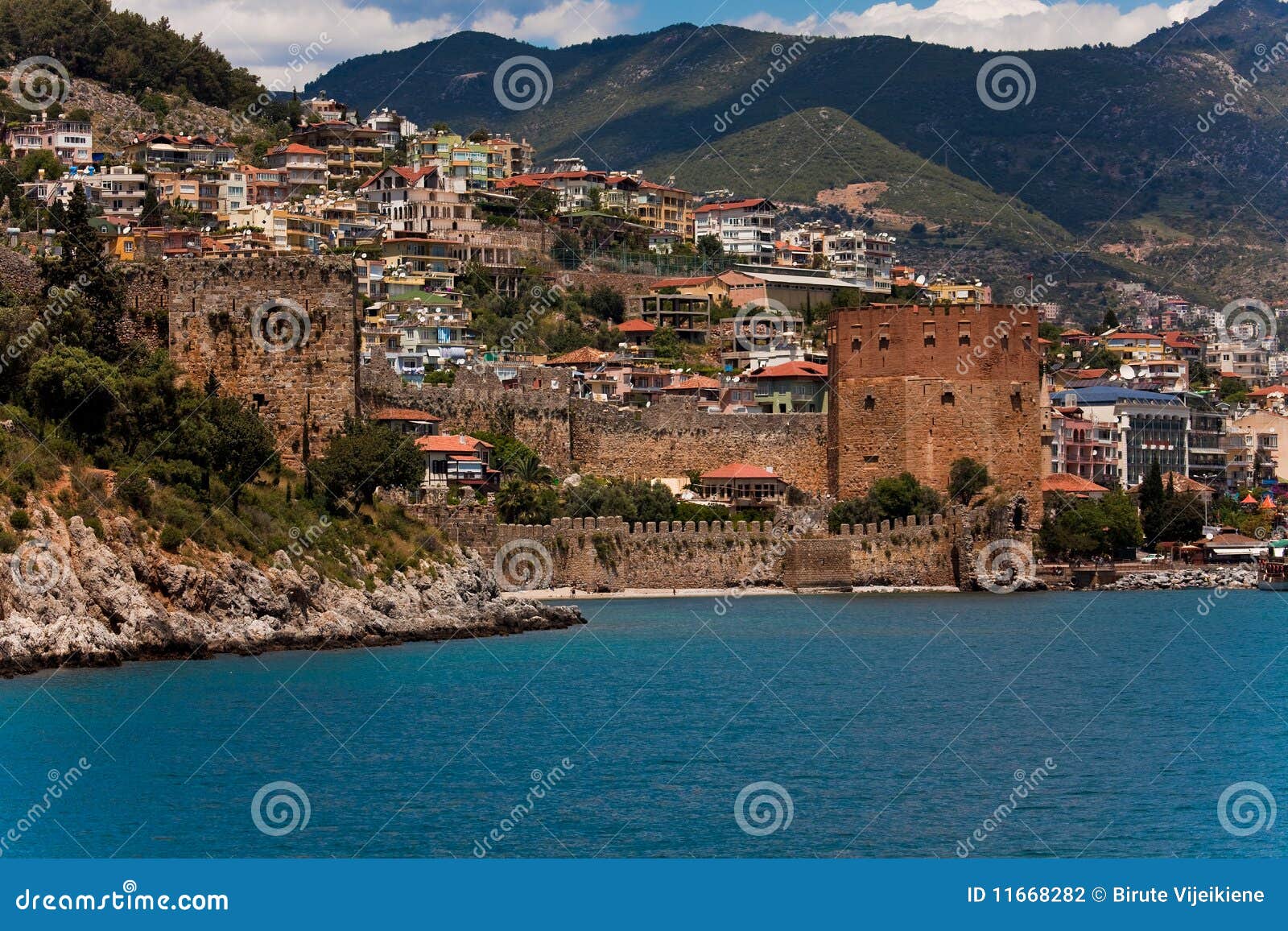 Red Tower in Alanya stock photo. Image of architecture - 11668282