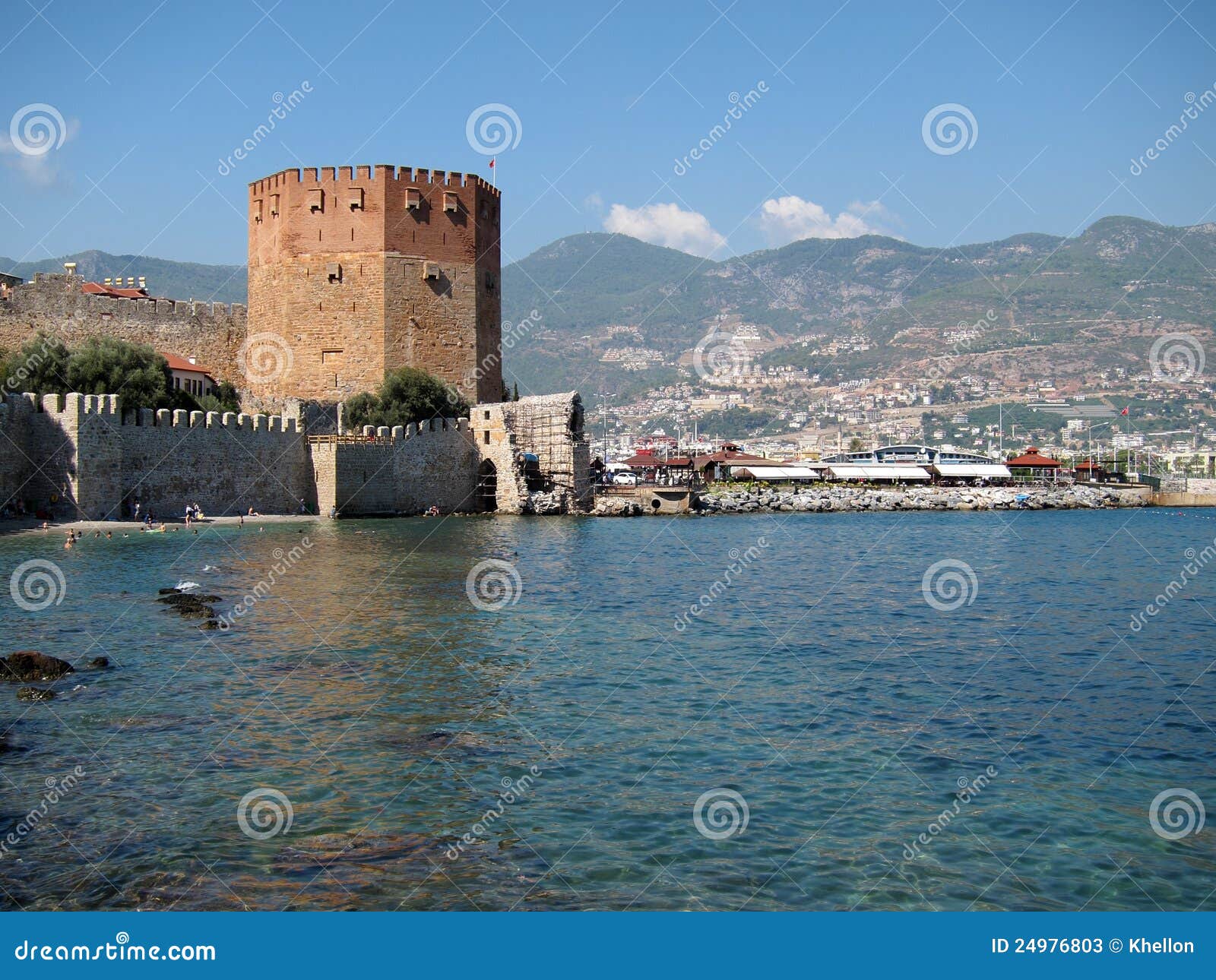 The Red Tower, Alanya stock image. Image of turkey, scene - 24976803