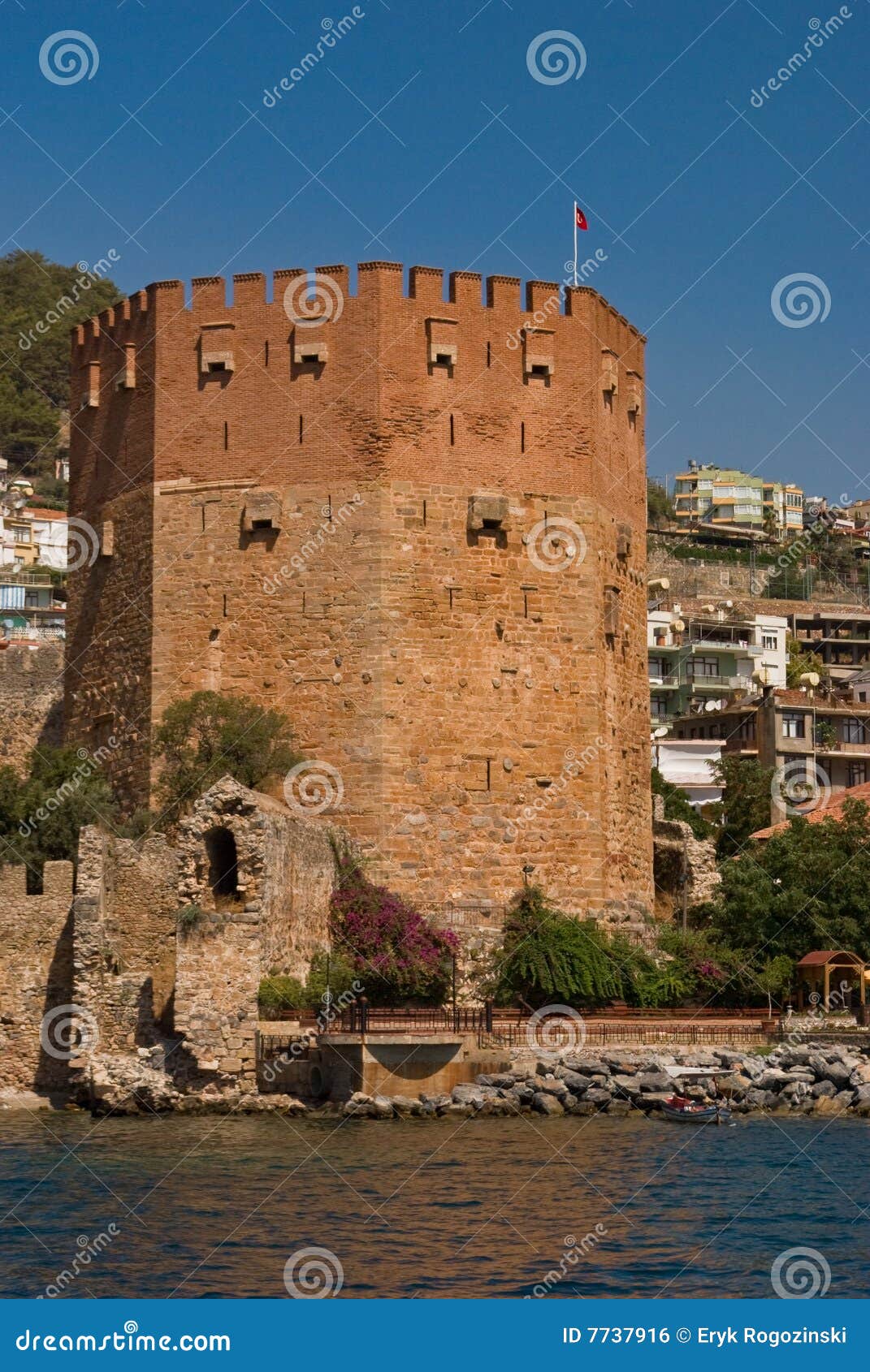 Red Tower in Alanya - Turkey Stock Photo - Image of city, coast: 7737916