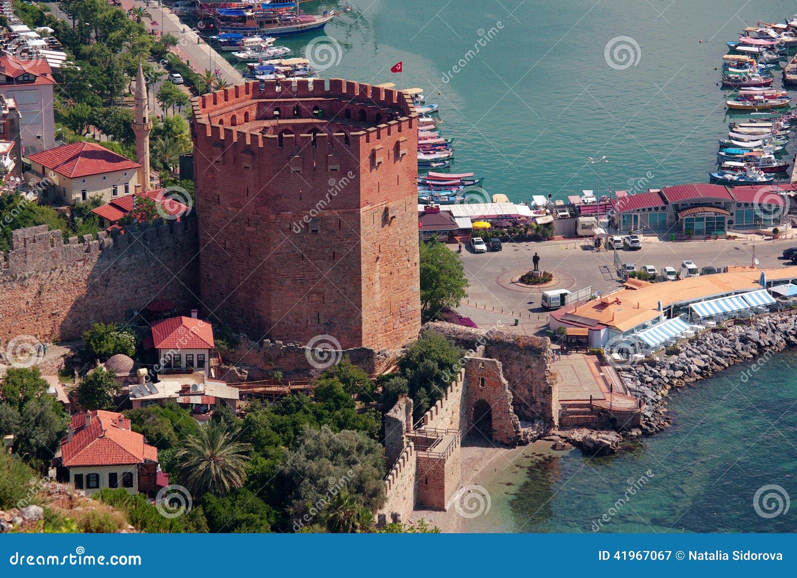 Red Tower in Alanya, Turkey Stock Image - Image of nautical, famous ...