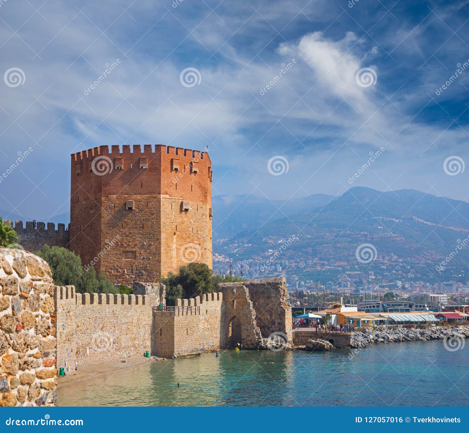 The Red Tower in Alanya editorial photo. Image of historic - 127057016