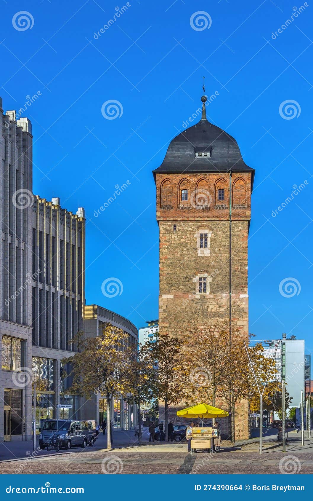 Red Tower in Chemnitz, Germany Stock Photo - Image of sightseeing ...