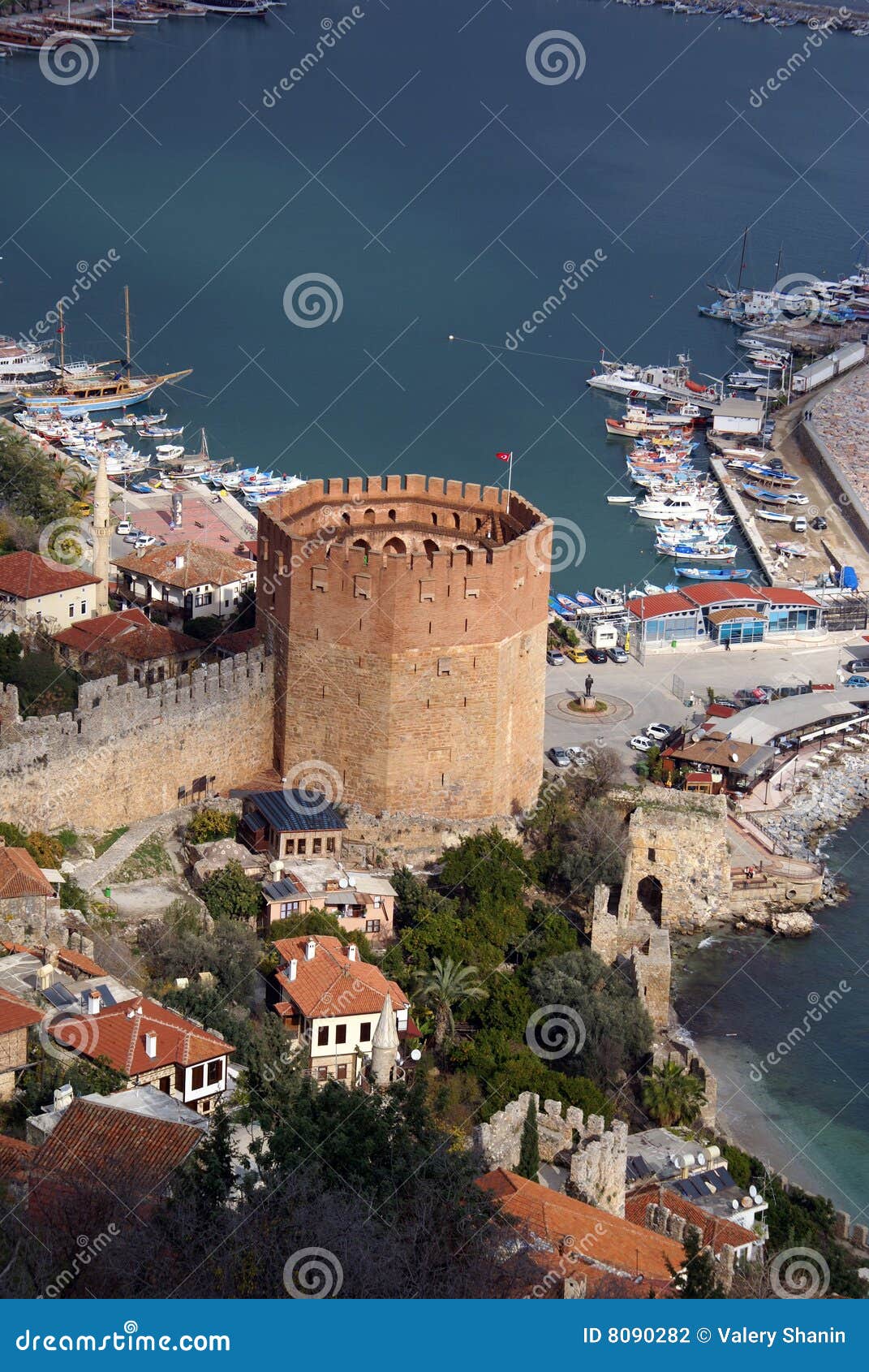 Red tower and sea stock photo. Image of coast, city, travel - 8090282