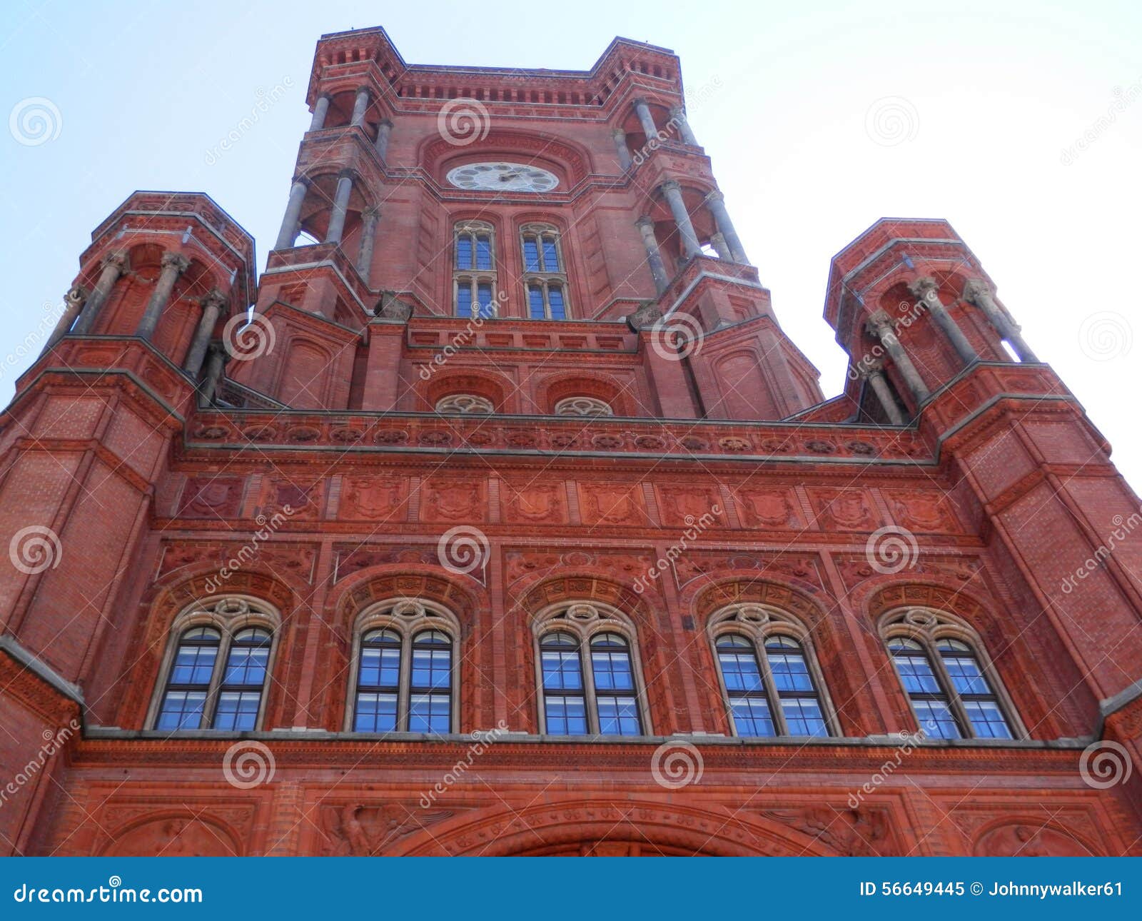 The Red Town Hall, Berlin, Germany Stock Image - Image of vintage ...
