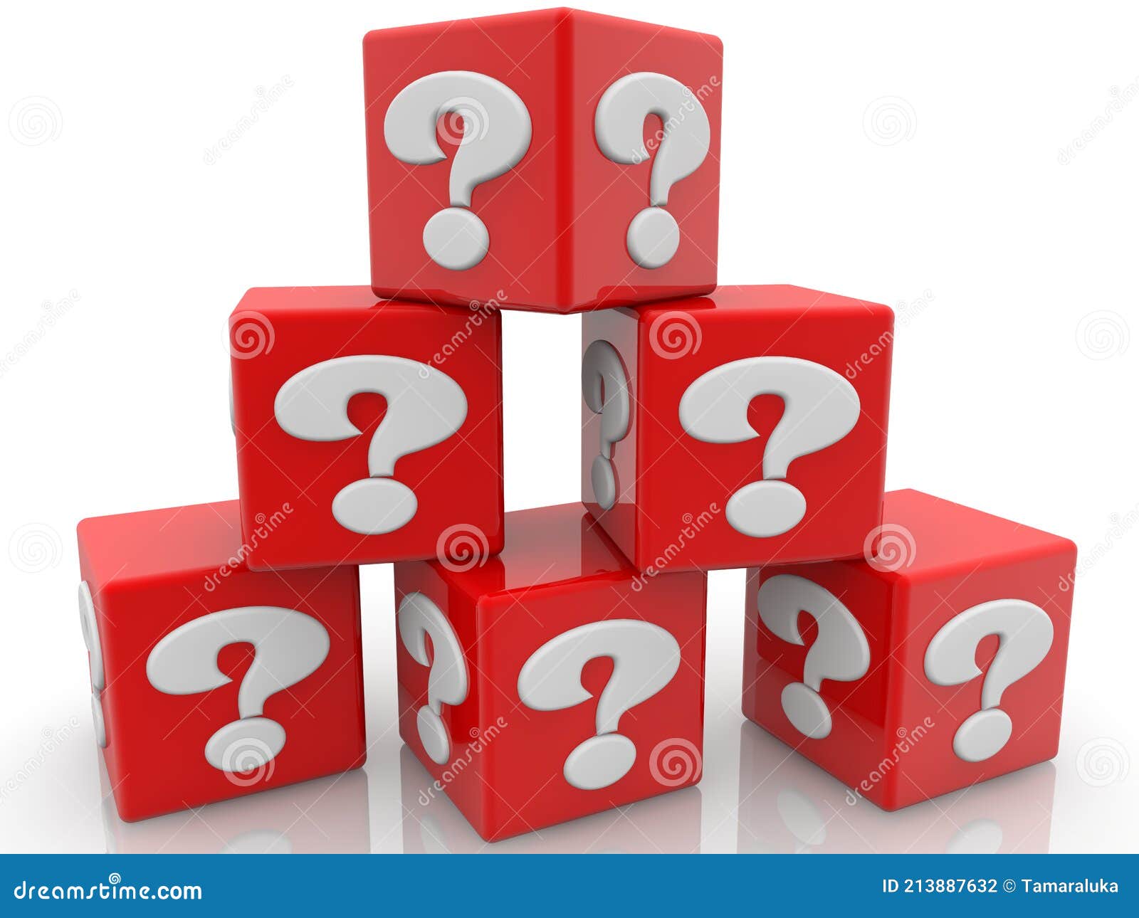 Red Toy Blocks with Question Marks in the Form of a Pyramid Stock ...