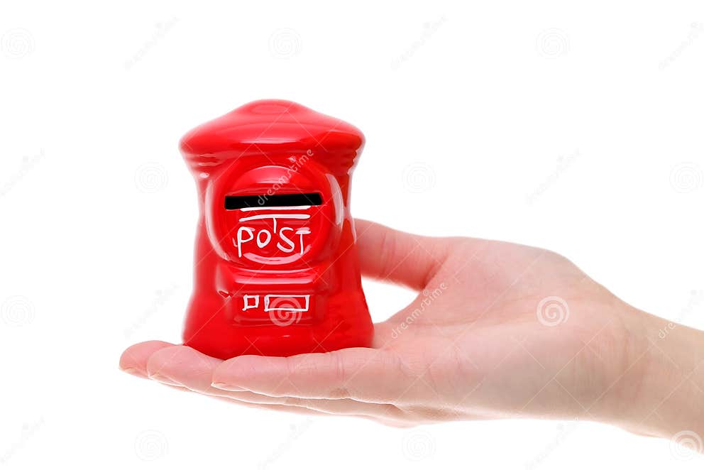 Red Toy Post Box on the Hand Stock Image - Image of colorful, japan ...