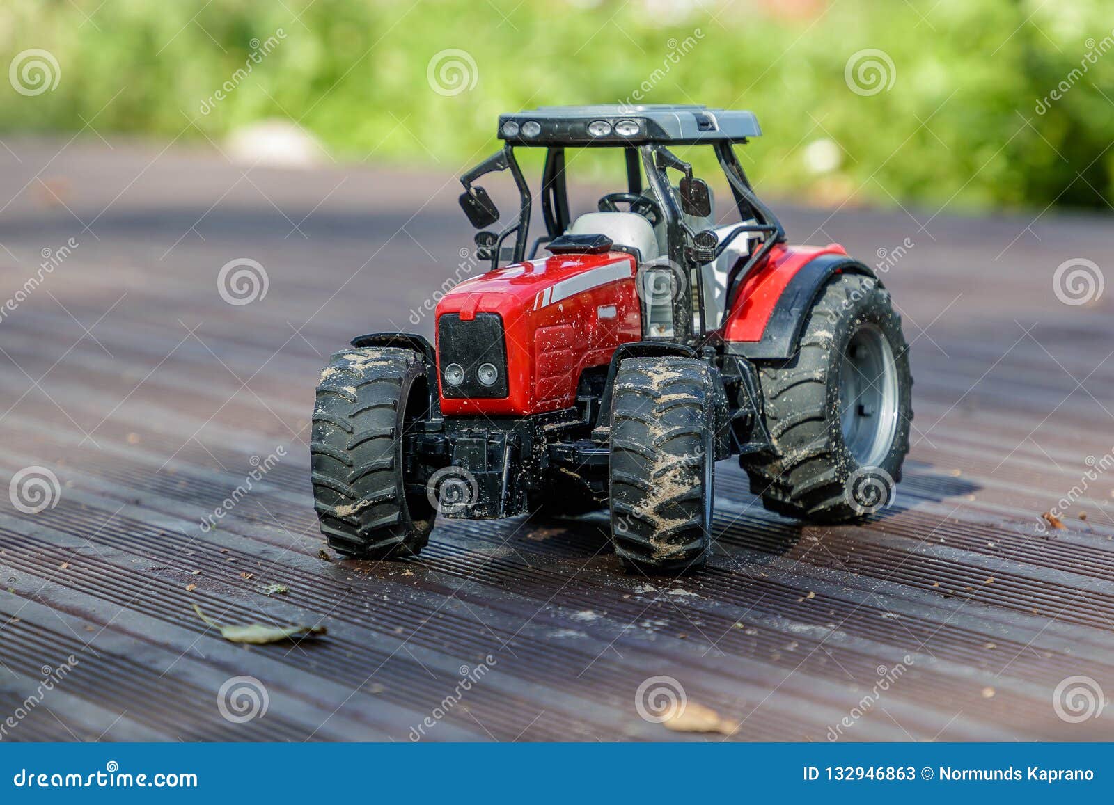 Red toy tractor stock image. Image of model, design - 132946863