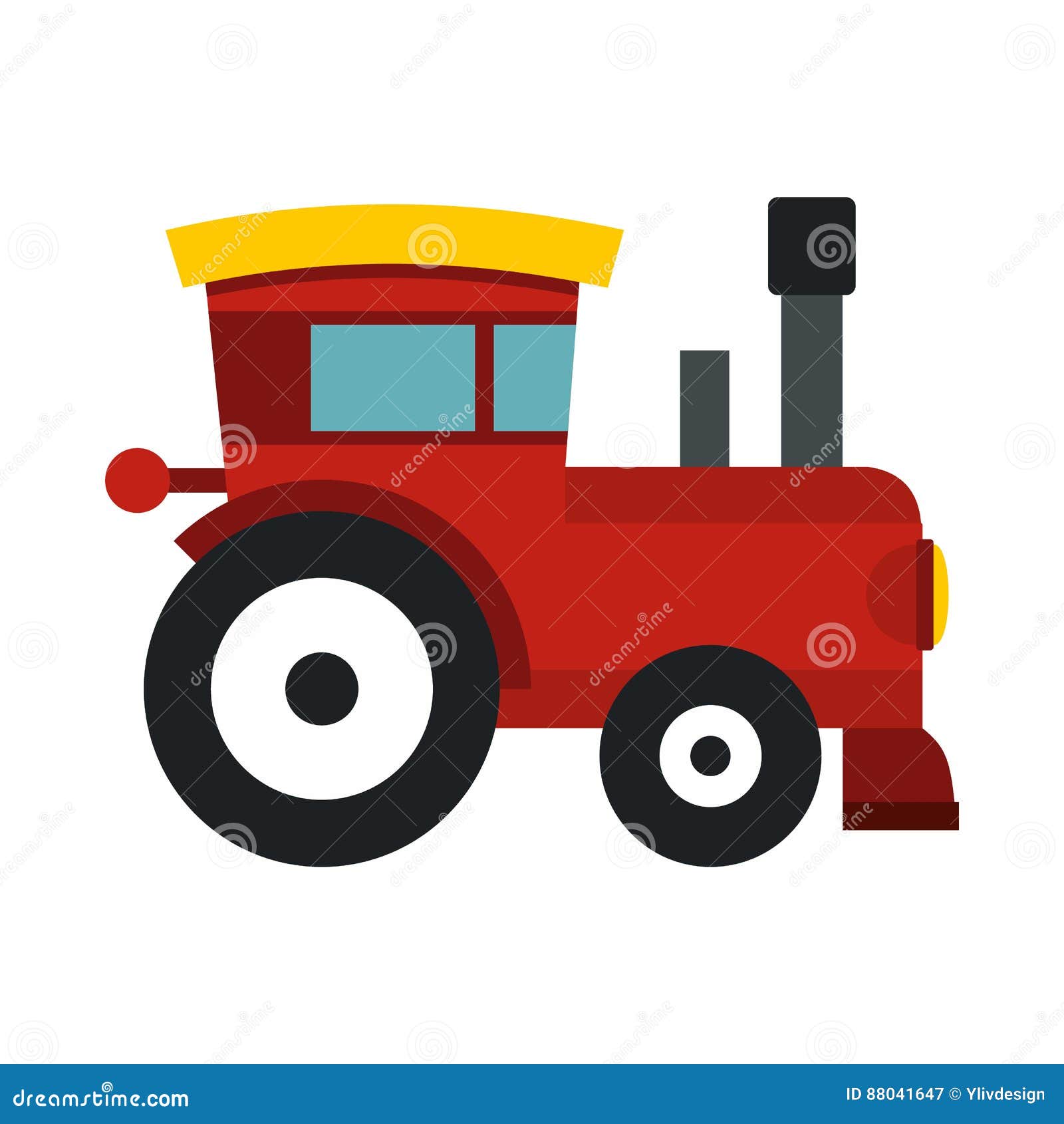Red Toy Train Icon, Flat Style Stock Vector - Illustration of ...