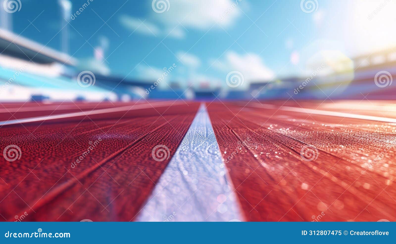 Red Track at an Olympic Stadium Closeup Stock Illustration ...