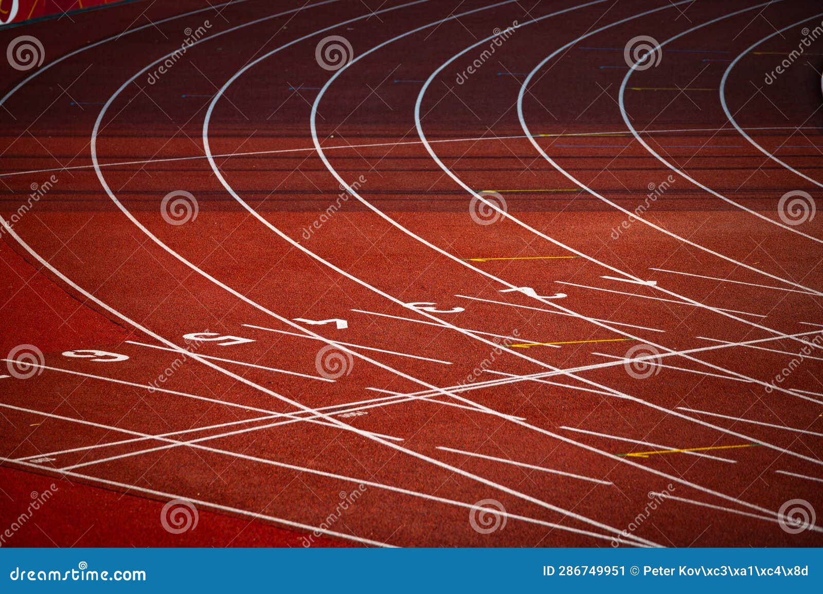 Red Track with Precise White Lines and Sequential Numbers: a Visual ...