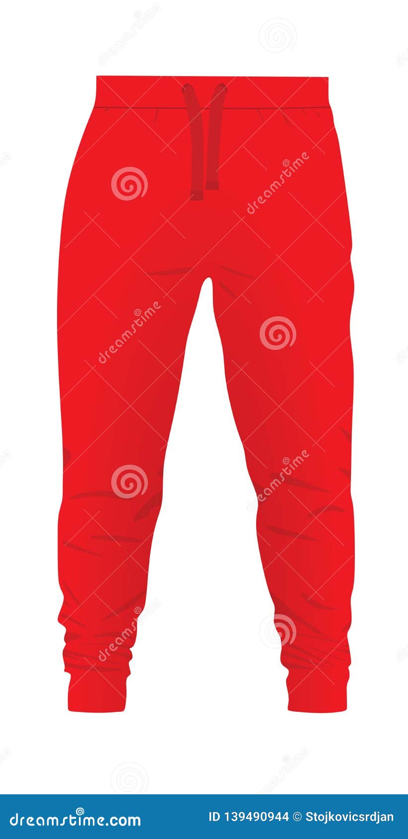 Red tracksuit bottom stock vector. Illustration of design - 139490944