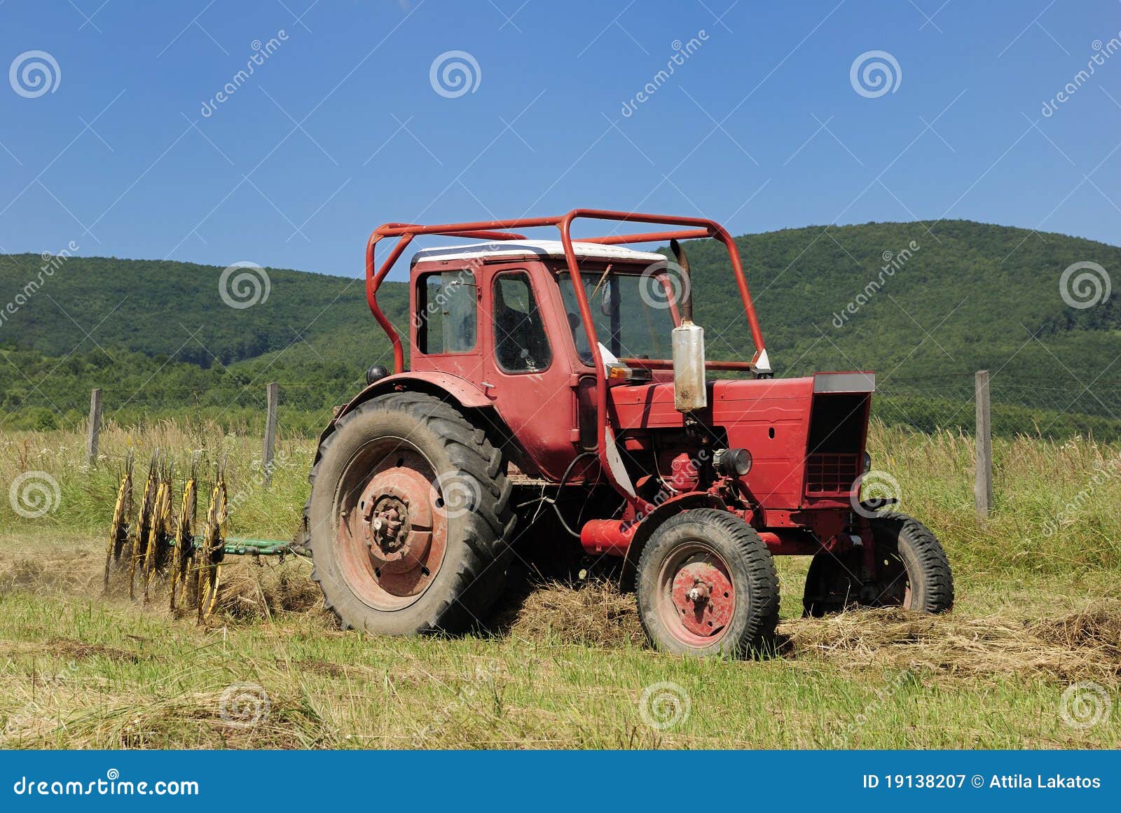 A red tractor stock image. Image of heavy, feed, baling - 19138207