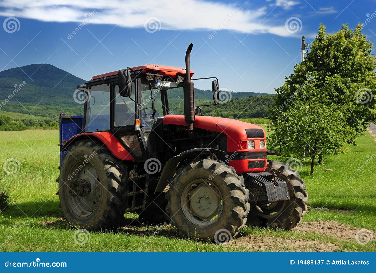 Red tractor stock image. Image of nature, agronomy, incorporation ...