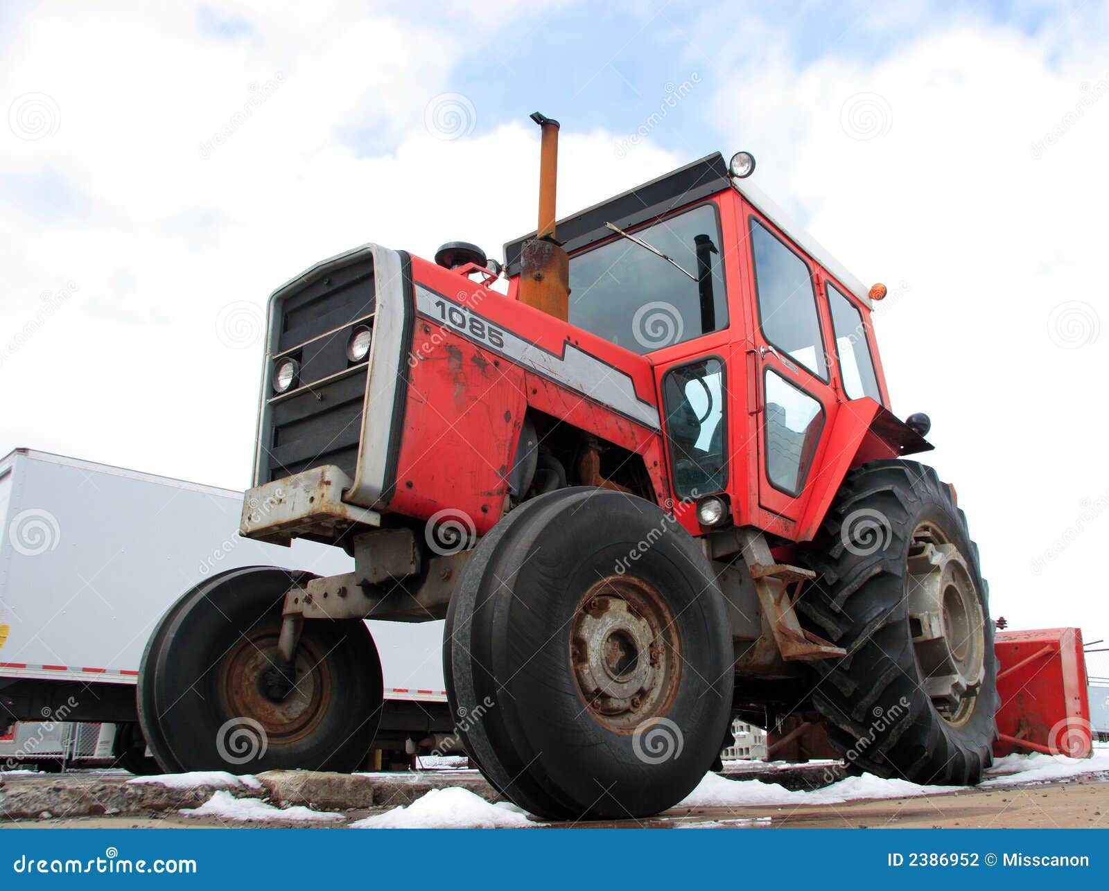 Red tractor stock photo. Image of machinery, parking, transport - 2386952