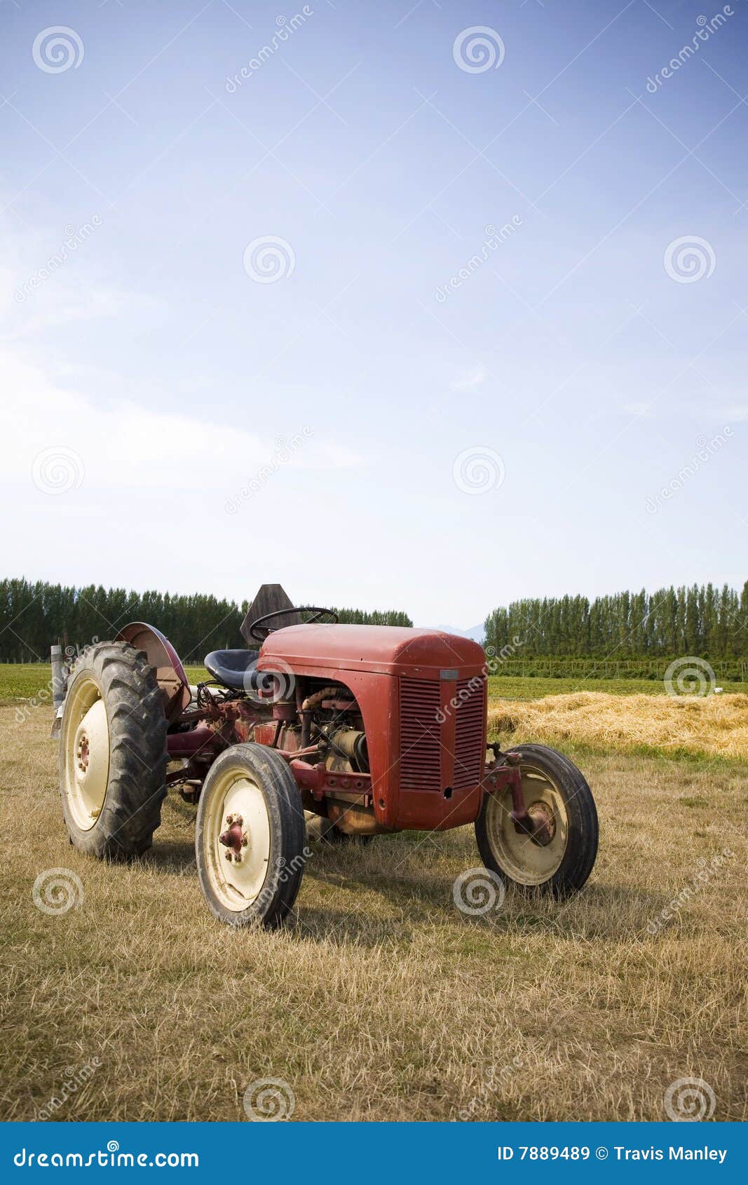 Red Tractor stock image. Image of agriculture, nature - 7889489