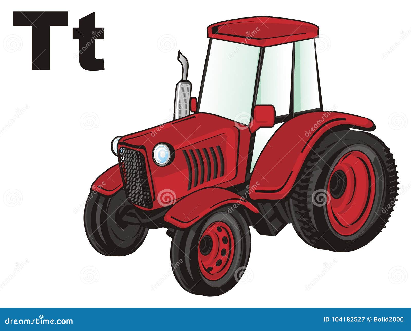 Tractor and letters stock illustration. Illustration of stand - 104182527