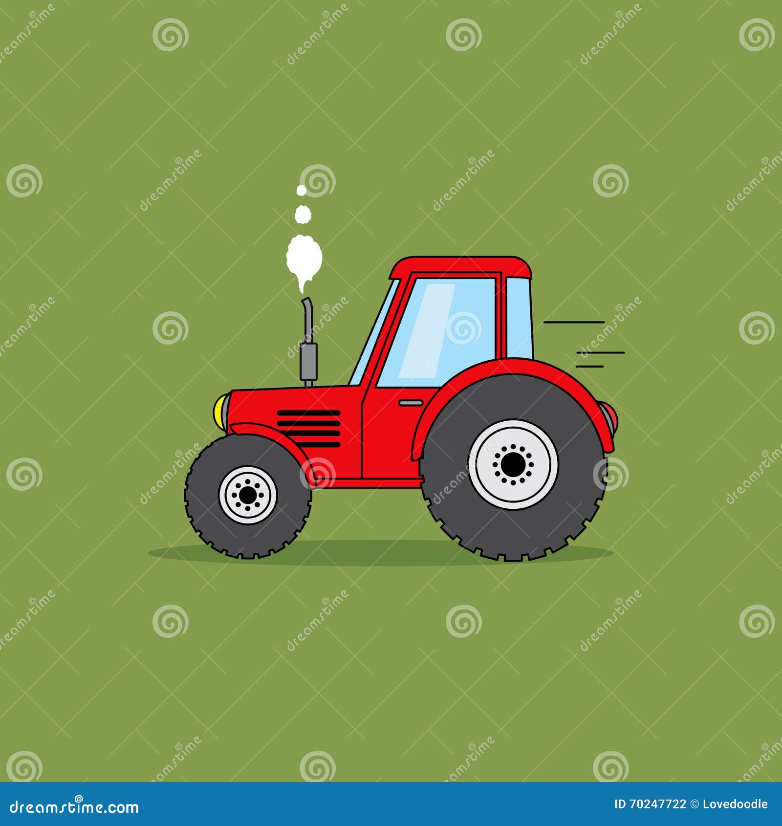 Red Tractor Cartoon Illustration Stock Illustration - Illustration of ...