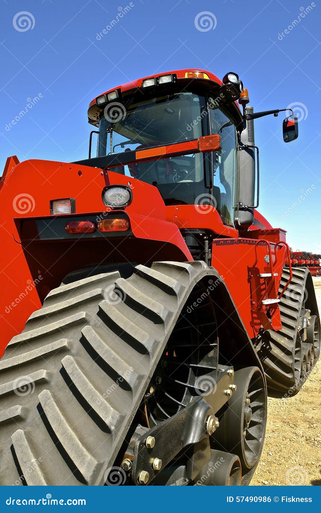 Red Tractor with Continuous Track Stock Photo - Image of agriculture ...