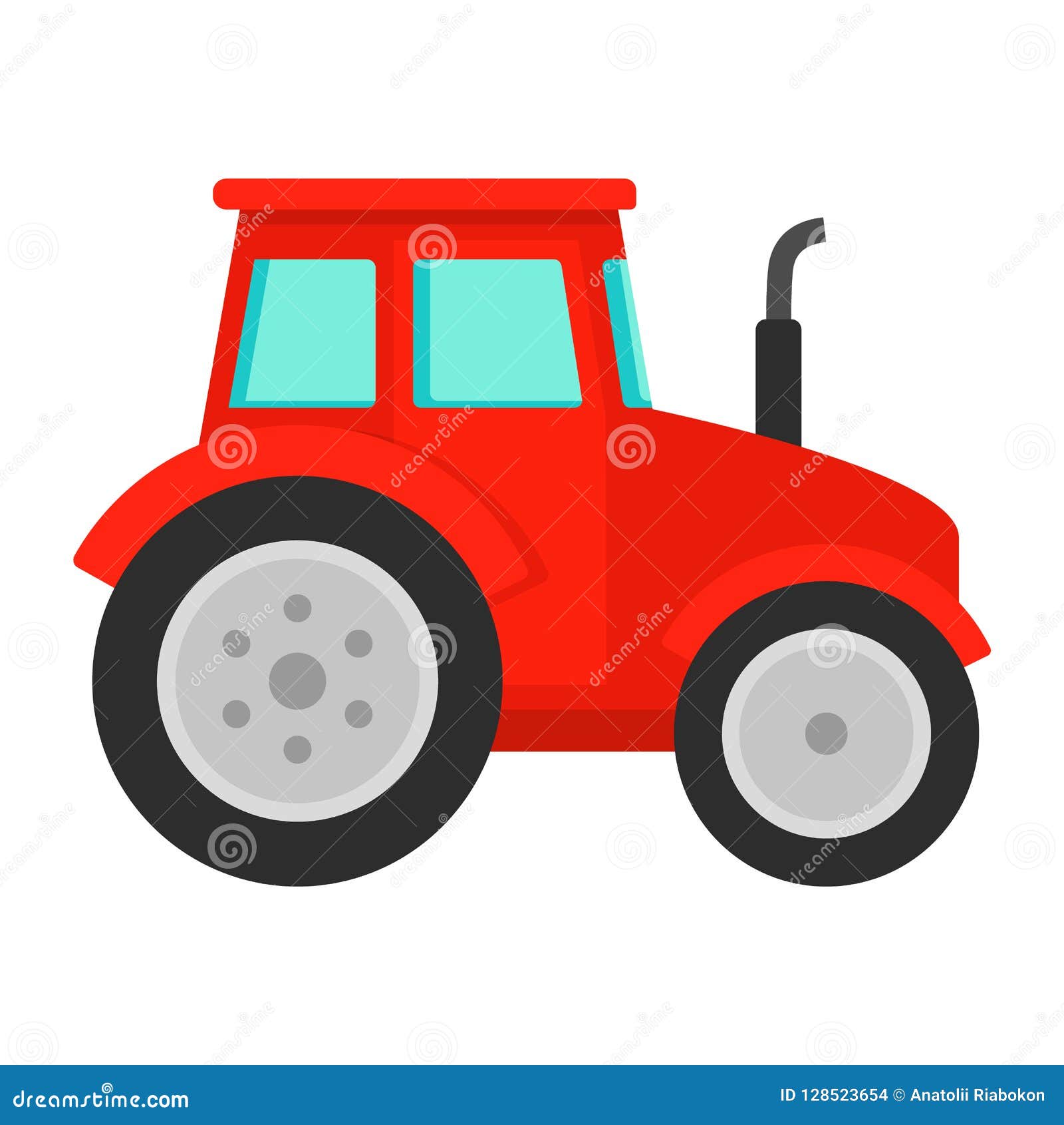 Red Tractor Icon, Flat Style Stock Vector - Illustration of industry ...