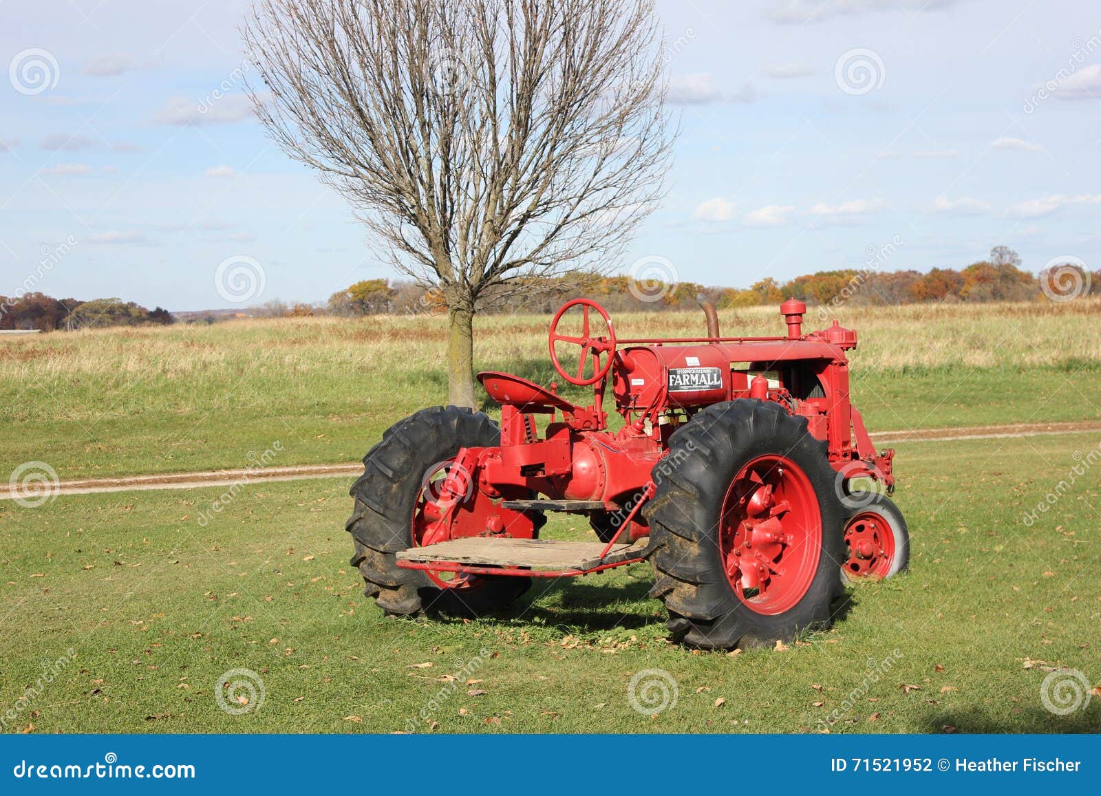 Red Tractor editorial photography. Image of landscape - 71521952