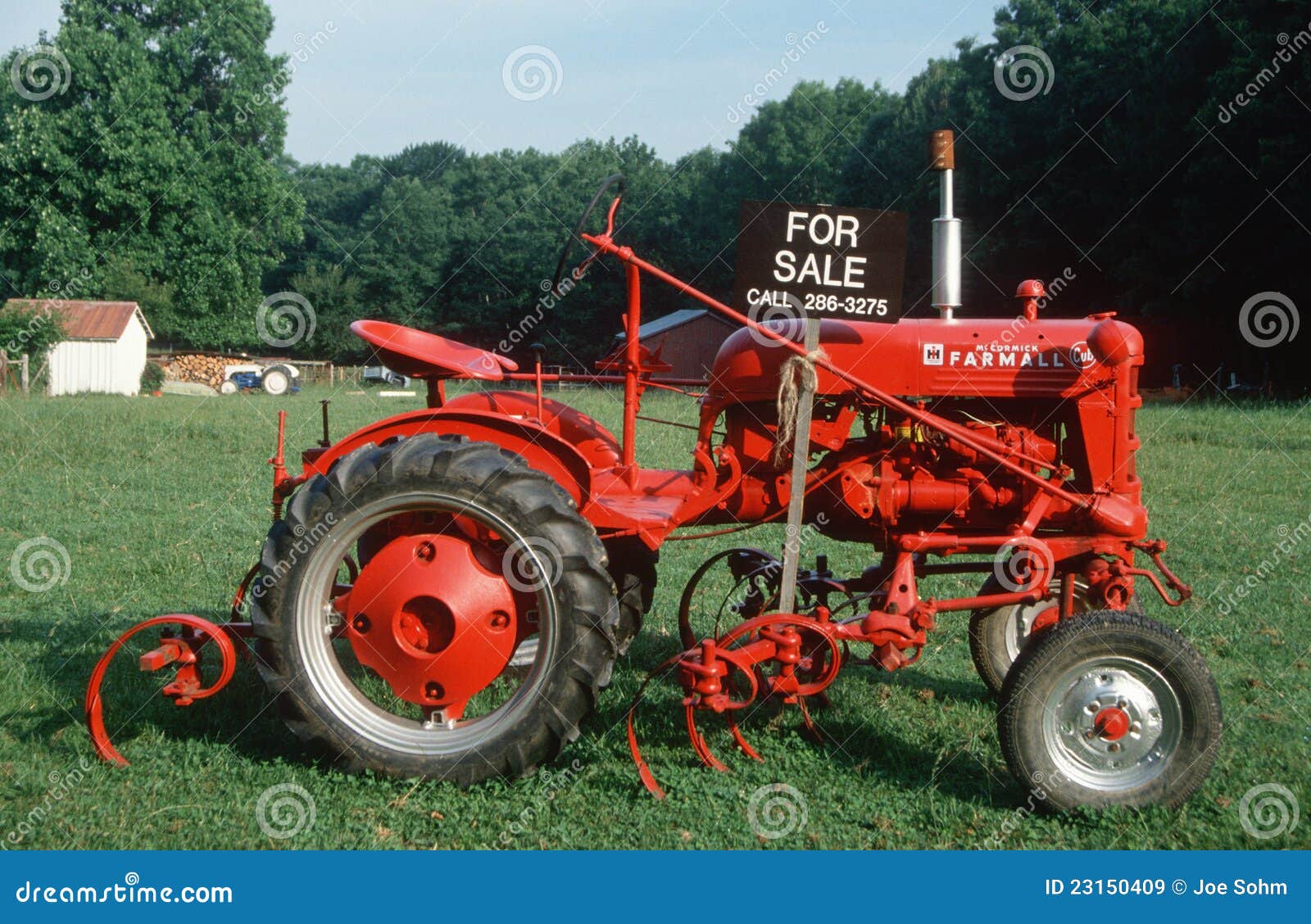 Red Tractor with for Sale Sign Editorial Stock Image - Image of states ...