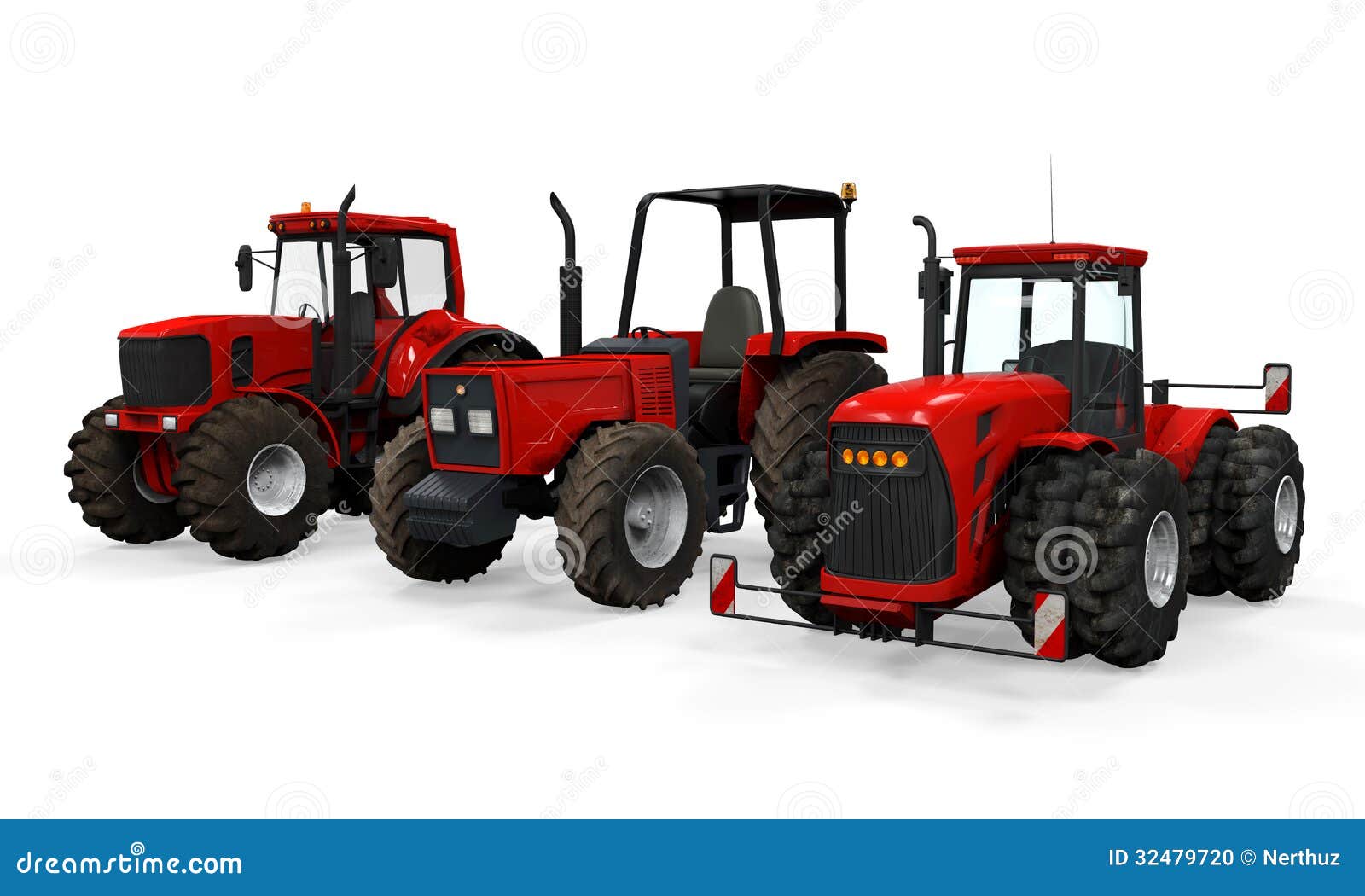 Set Of Tractors Isolated On White Background. Design Elements For Logo ...