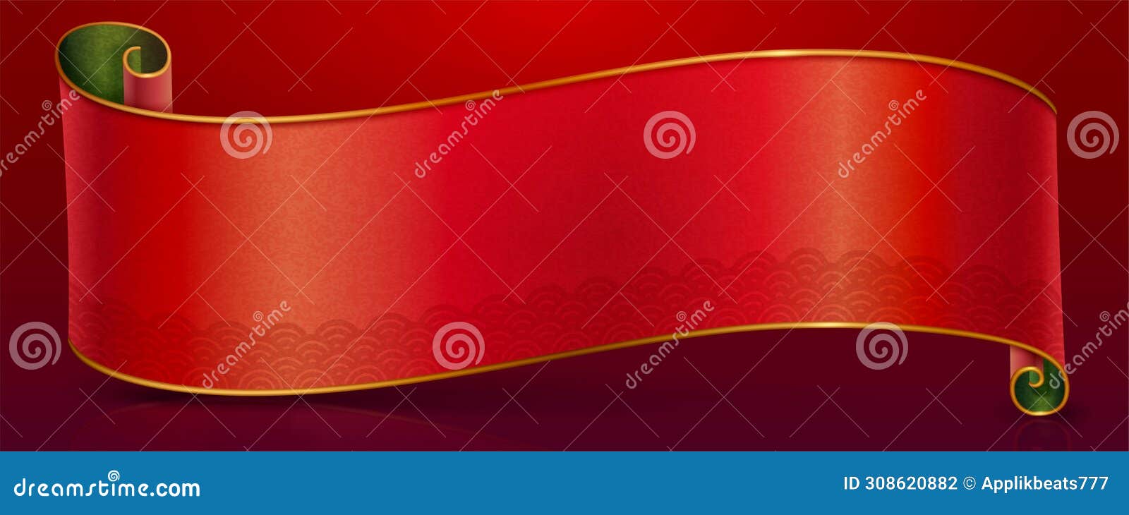 Red Traditional Wave Pattern Scroll Stock Vector - Illustration of ...