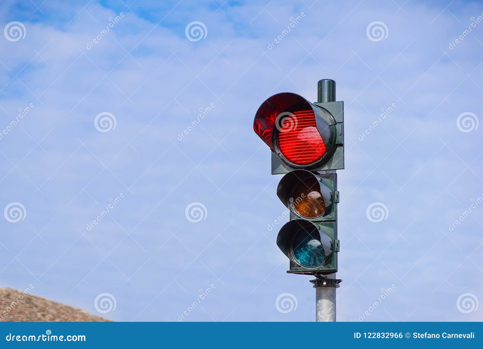Red Traffic Light in the City Street Stock Photo - Image of city ...