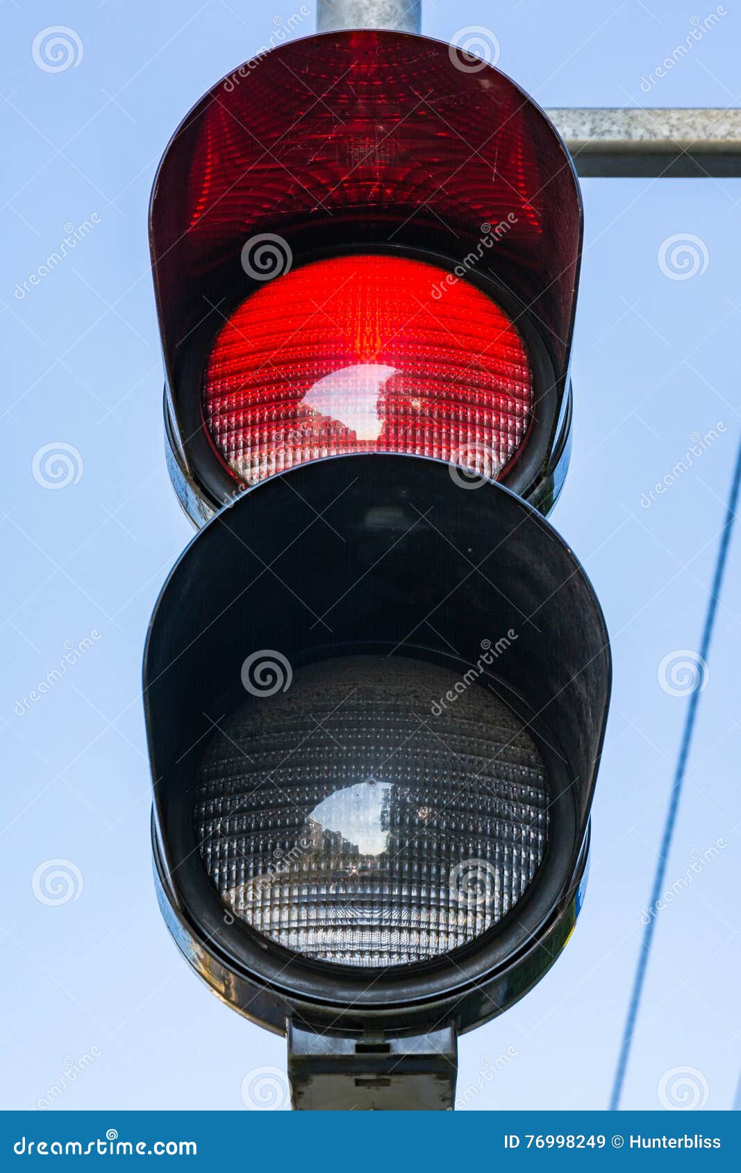 Red Traffic Light Illuminated Stop Daytime Public Safety Stock Image ...