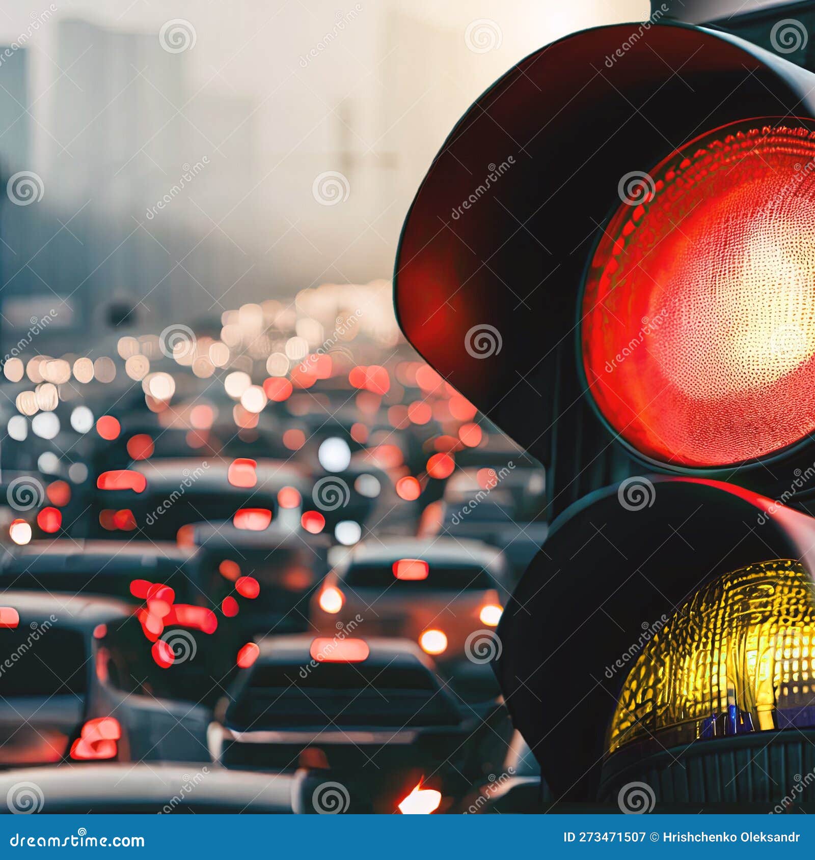 Red Traffic Light. Traffic Jams and Congestion on the Streets Stock ...