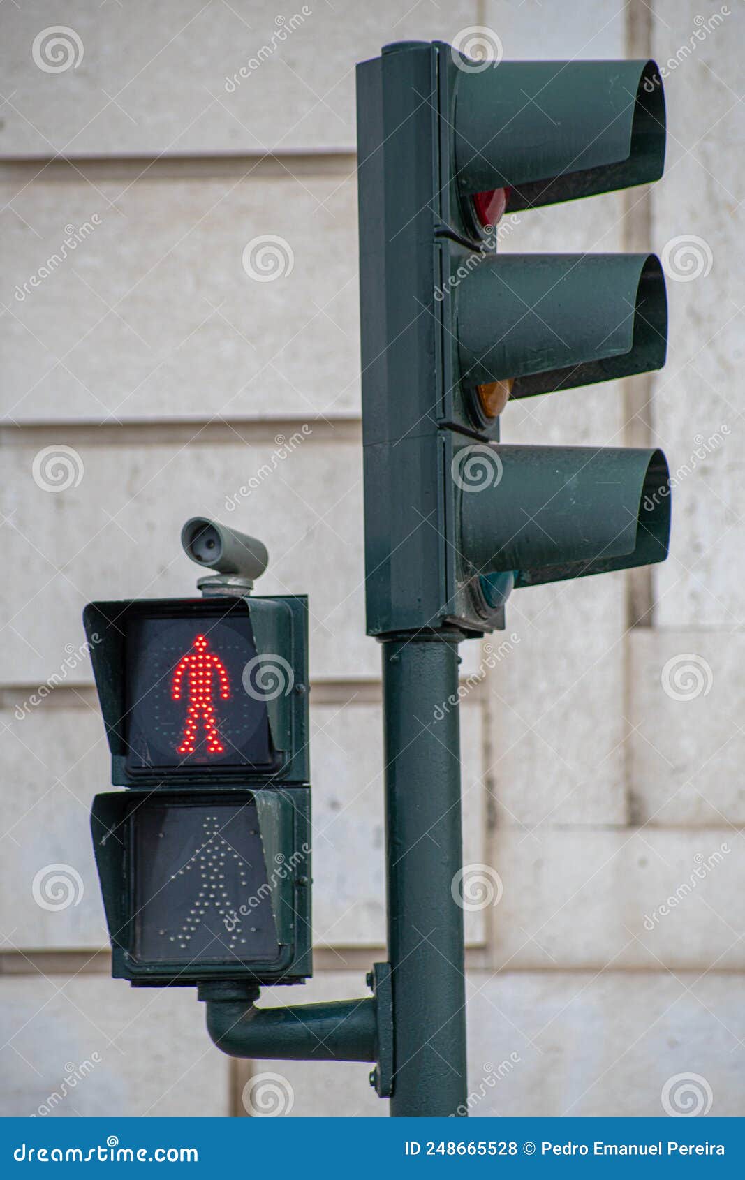 Red Traffic Light for Pedestrian Crossing Stock Photo - Image of ...