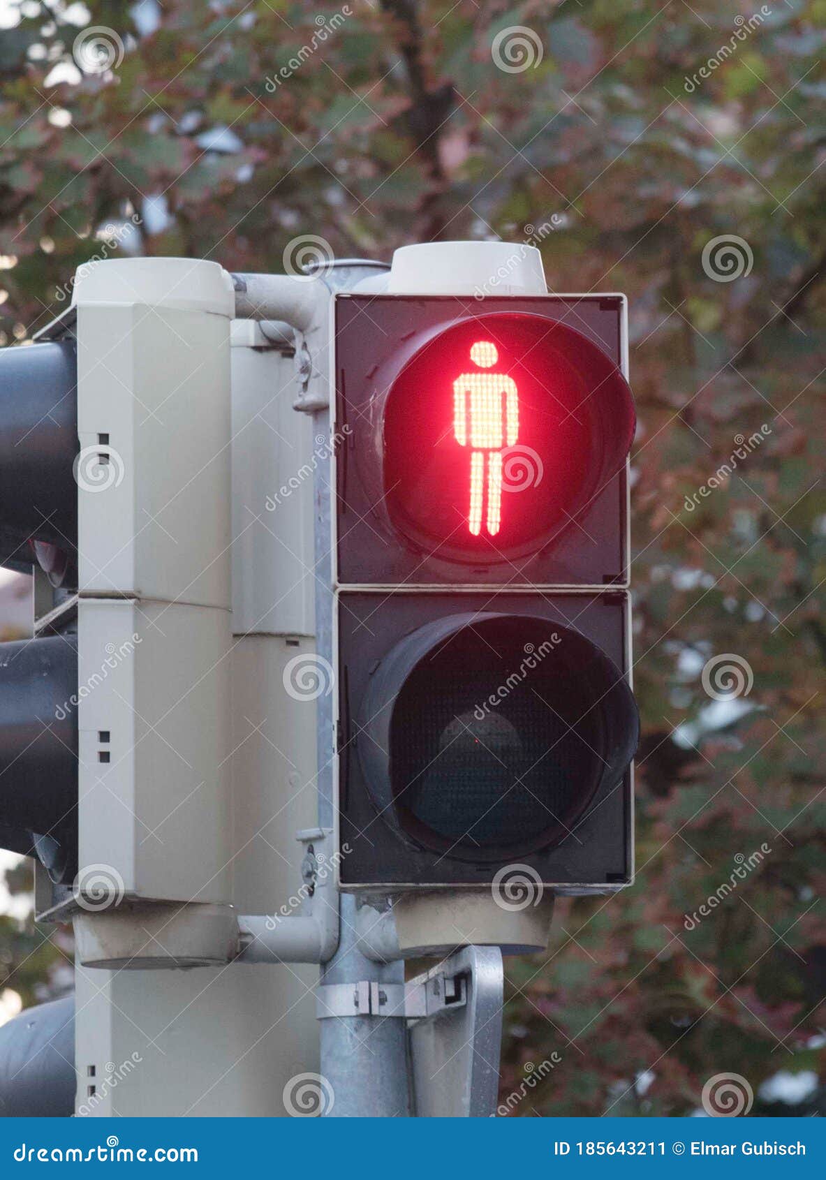 Red Traffic Light for Pedestrians Stock Image - Image of hazard ...