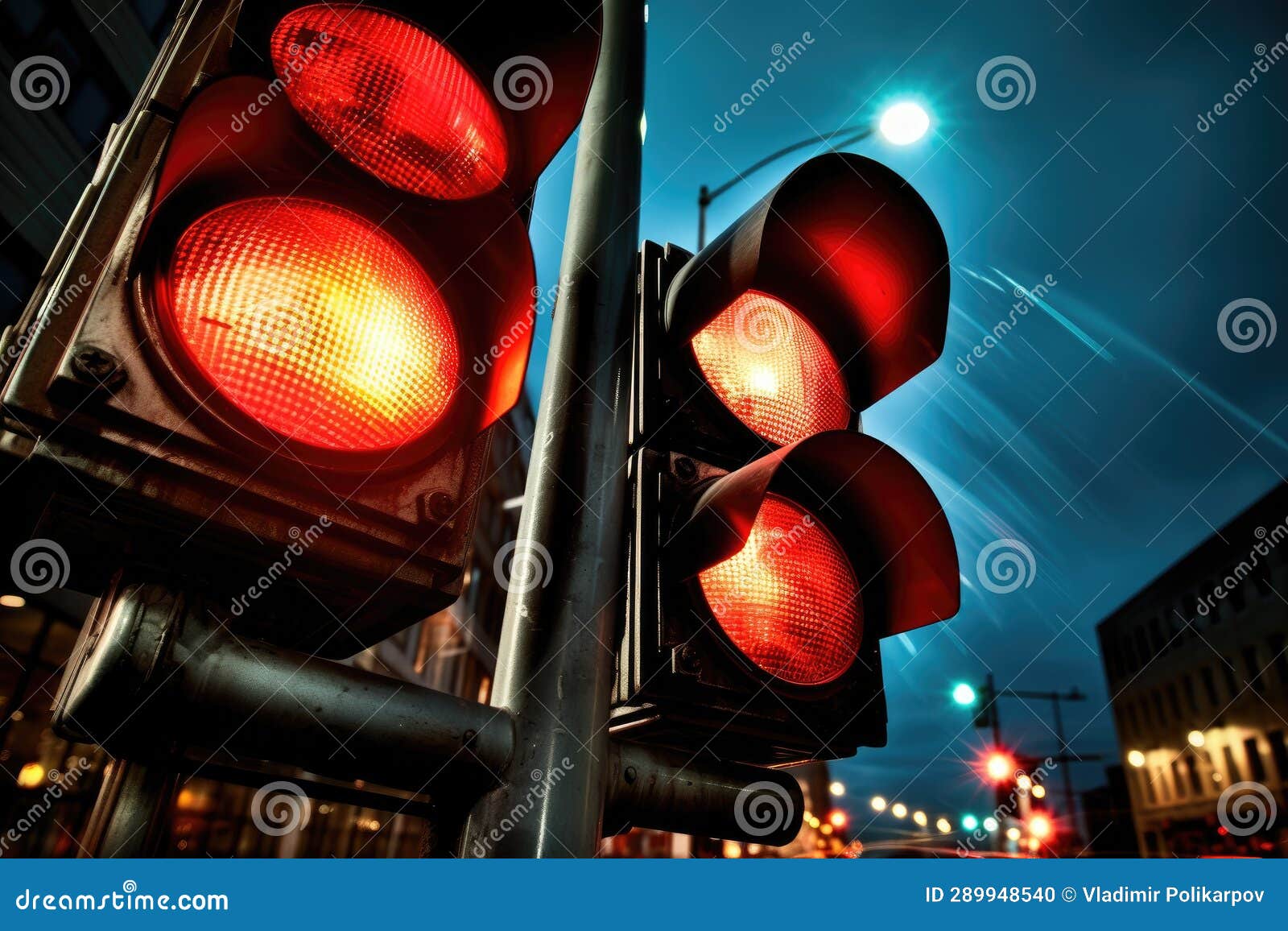 Red Traffic Light. Prohibiting Motion Signal Stock Photo - Image of ...