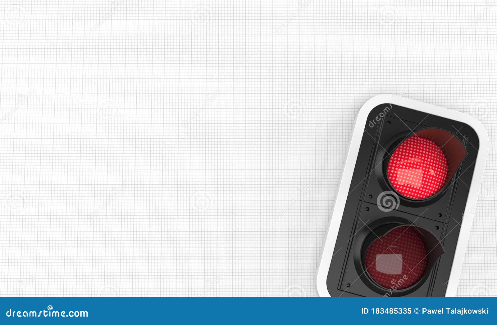 Red Traffic Light on Sheet of Paper Stock Illustration - Illustration ...