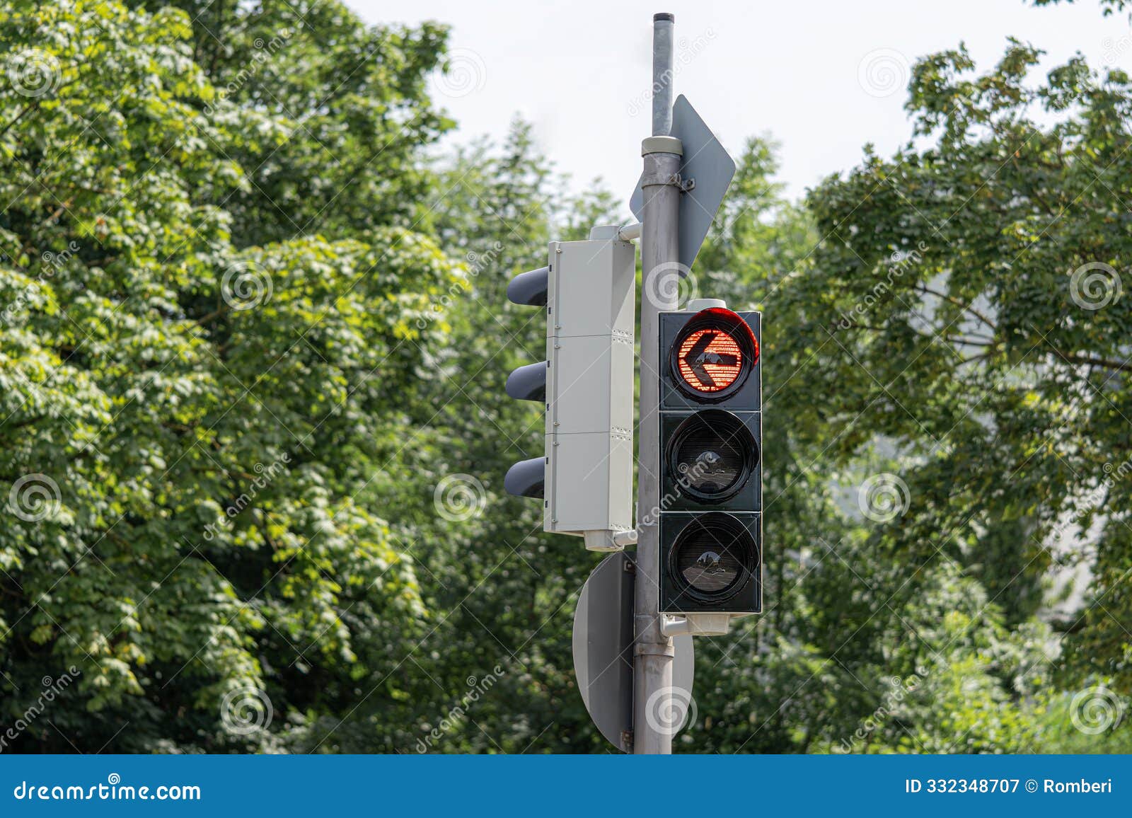 Red Traffic Light Signal for Moving Vehicles Stock Image - Image of ...