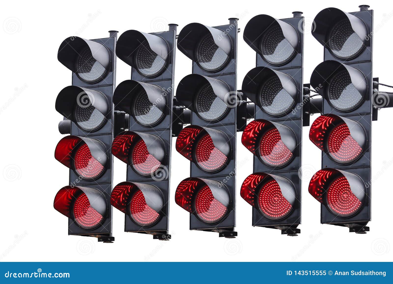Red Traffic Light on White Isolated Background Stock Image - Image of ...