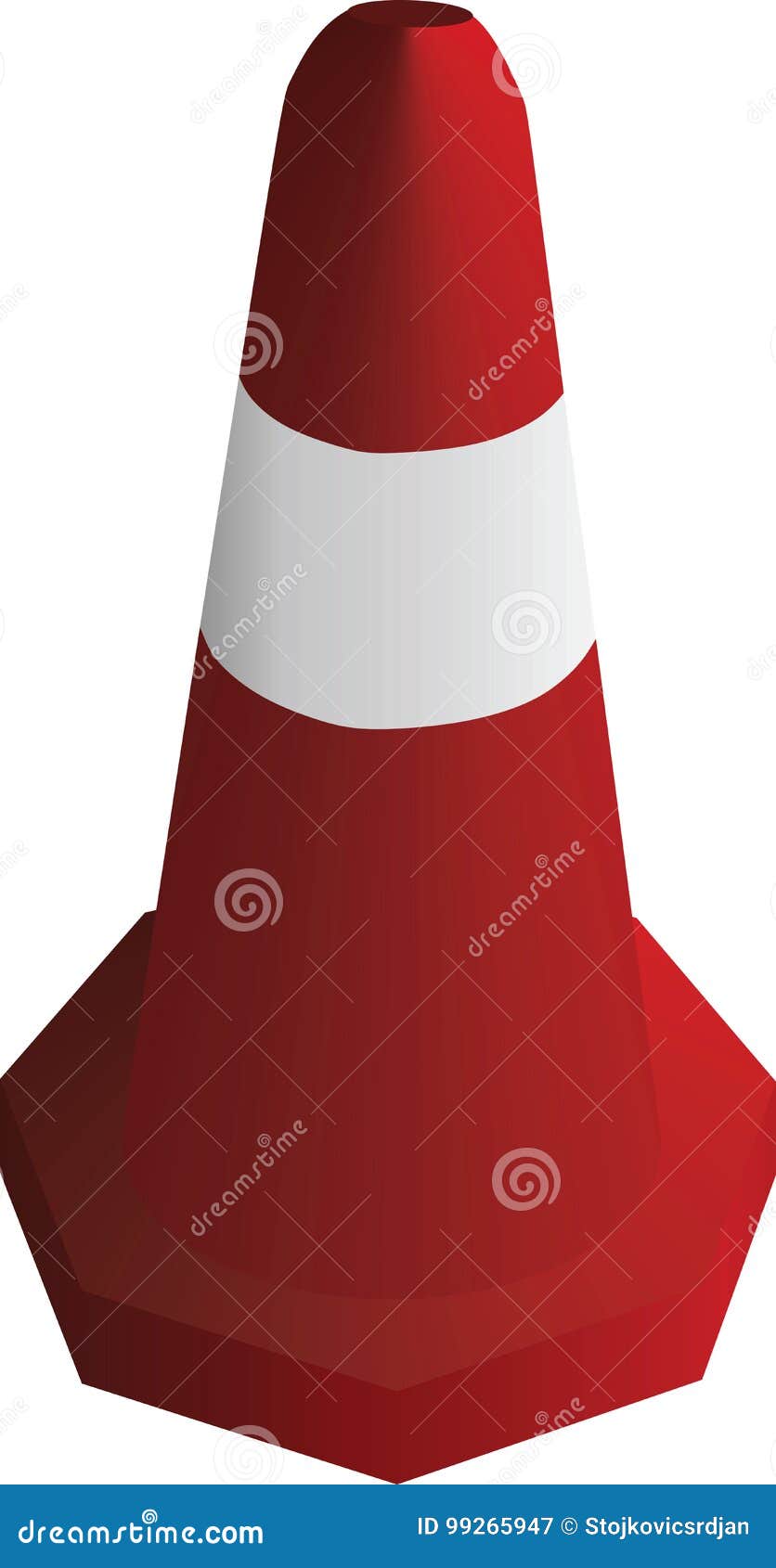 Red traffic safety cone stock vector. Illustration of barrier - 99265947