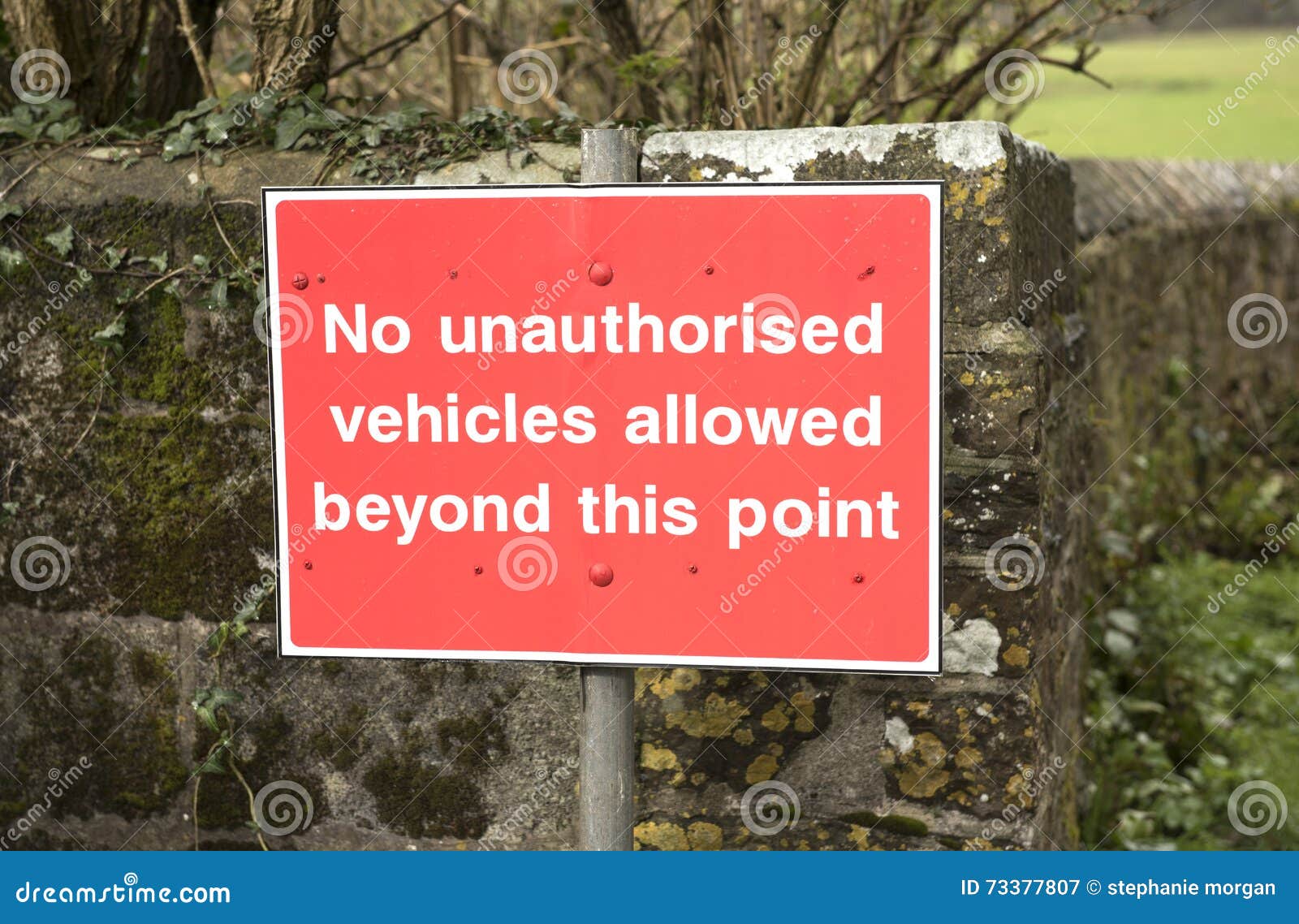 Red Traffic Sign No Vehicles Beyond this Point Stock Image - Image of ...